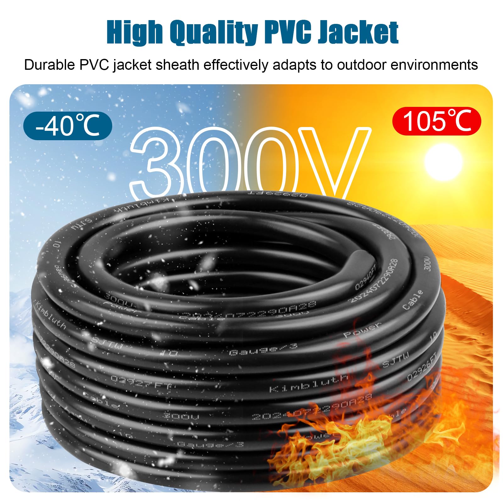 Snapklik.com : Kimbluth 8 Gauge 3 Conductor Wire SJTW Outdoor Extension ...