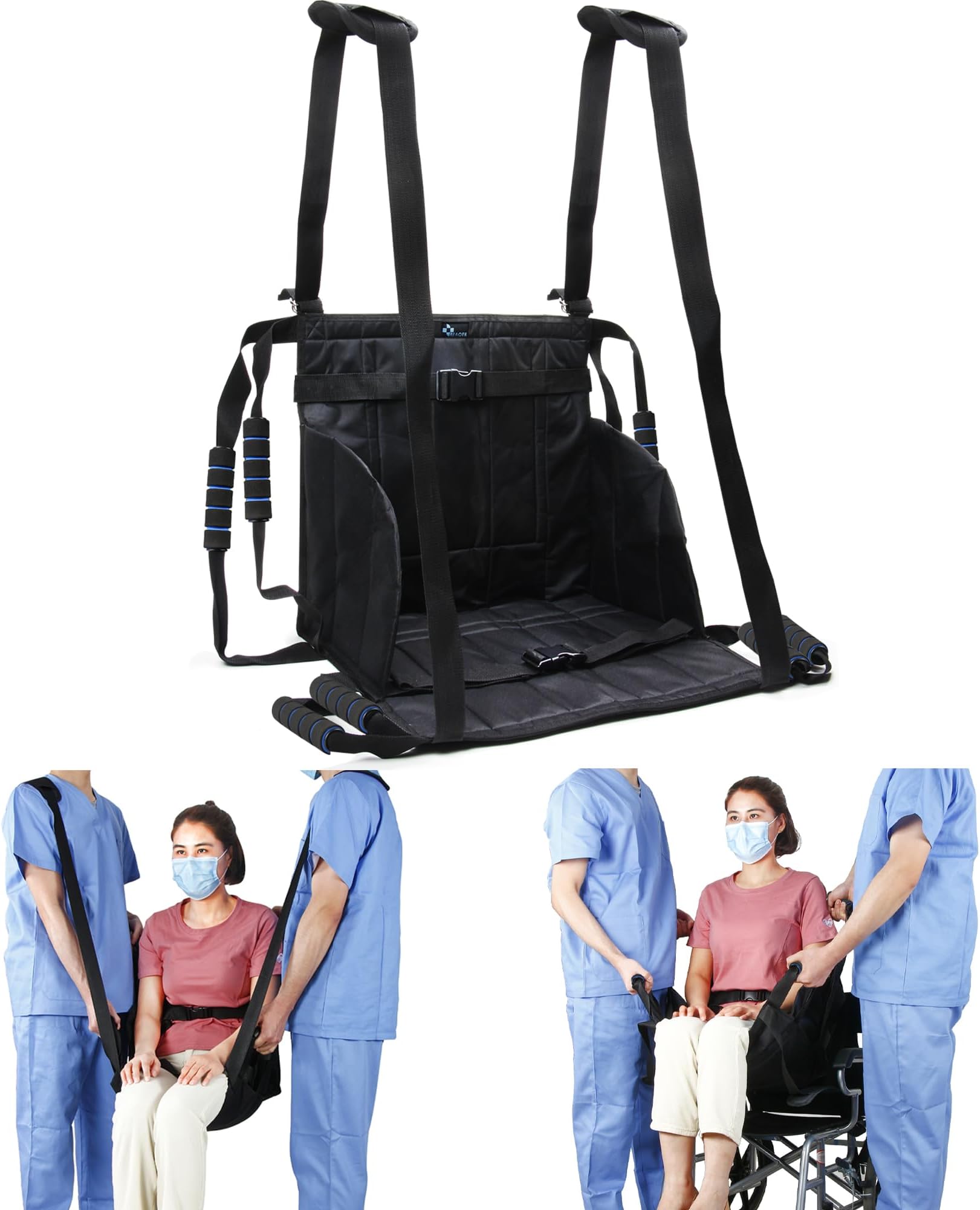 Amazon.com: Double Layer Patient Lift Sling Carrier One-Person ...