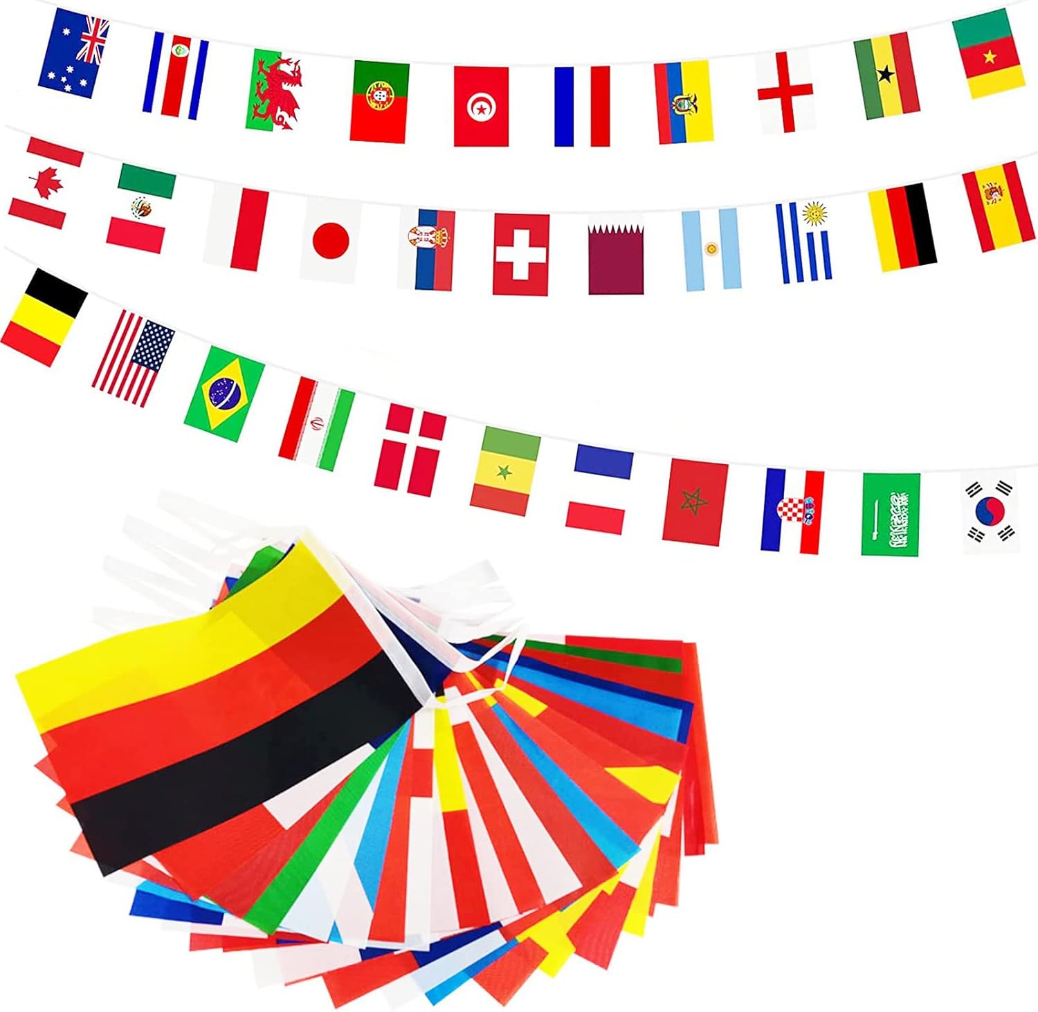 International World String Bunting Banner with 50 Country Flags for ...