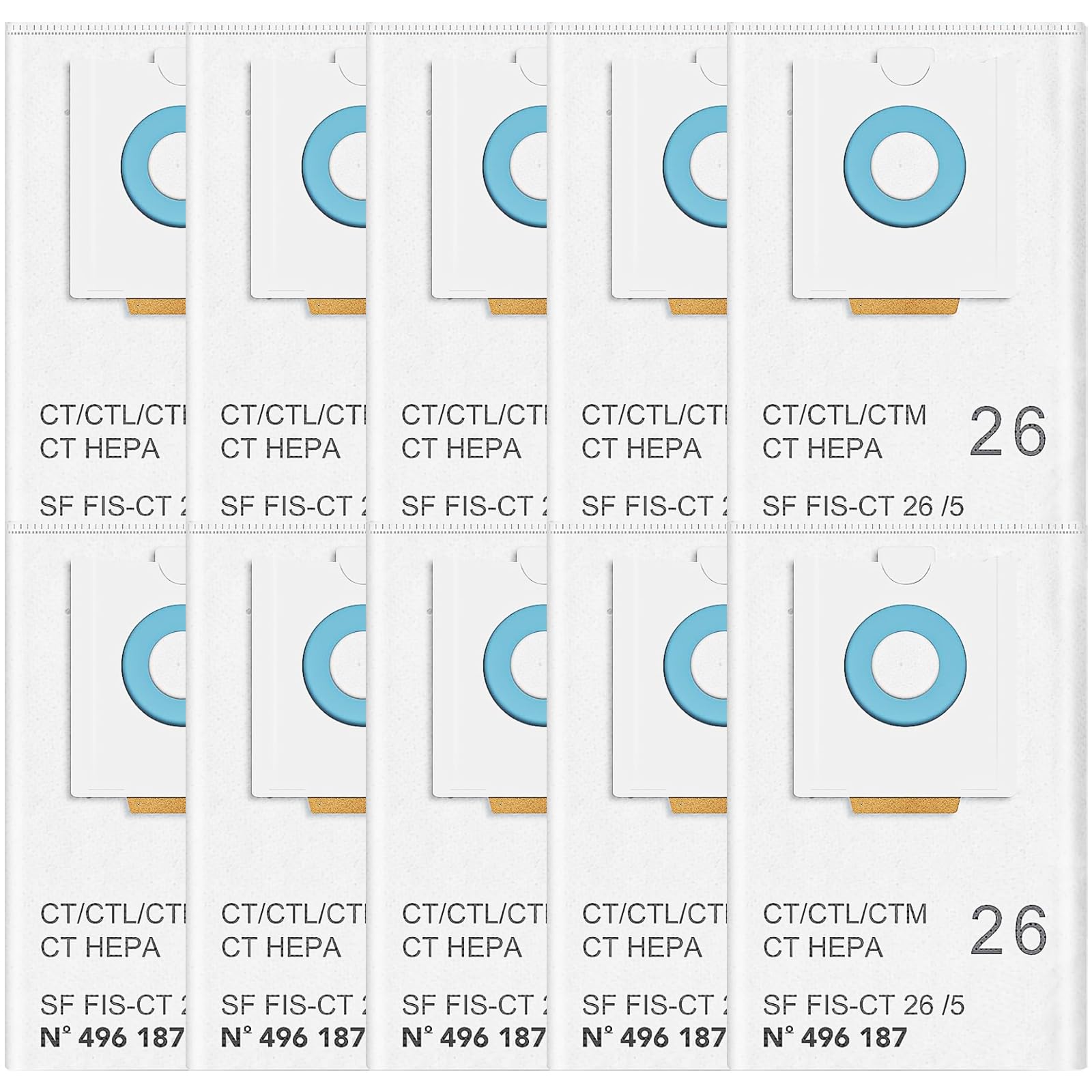 10 Pack 496187 Selfclean Filter Bag For Festool CT 26, Festool 577083 ...