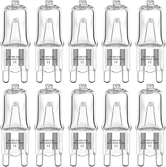 XBOCMY G9 Halogen Light Bulbs, 28W Dimmable 230V 2700K Warm White for ...