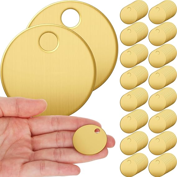 Gisafai 200 Pcs Solid Brass Tags for Stamping Round Brass Tags Blank ...