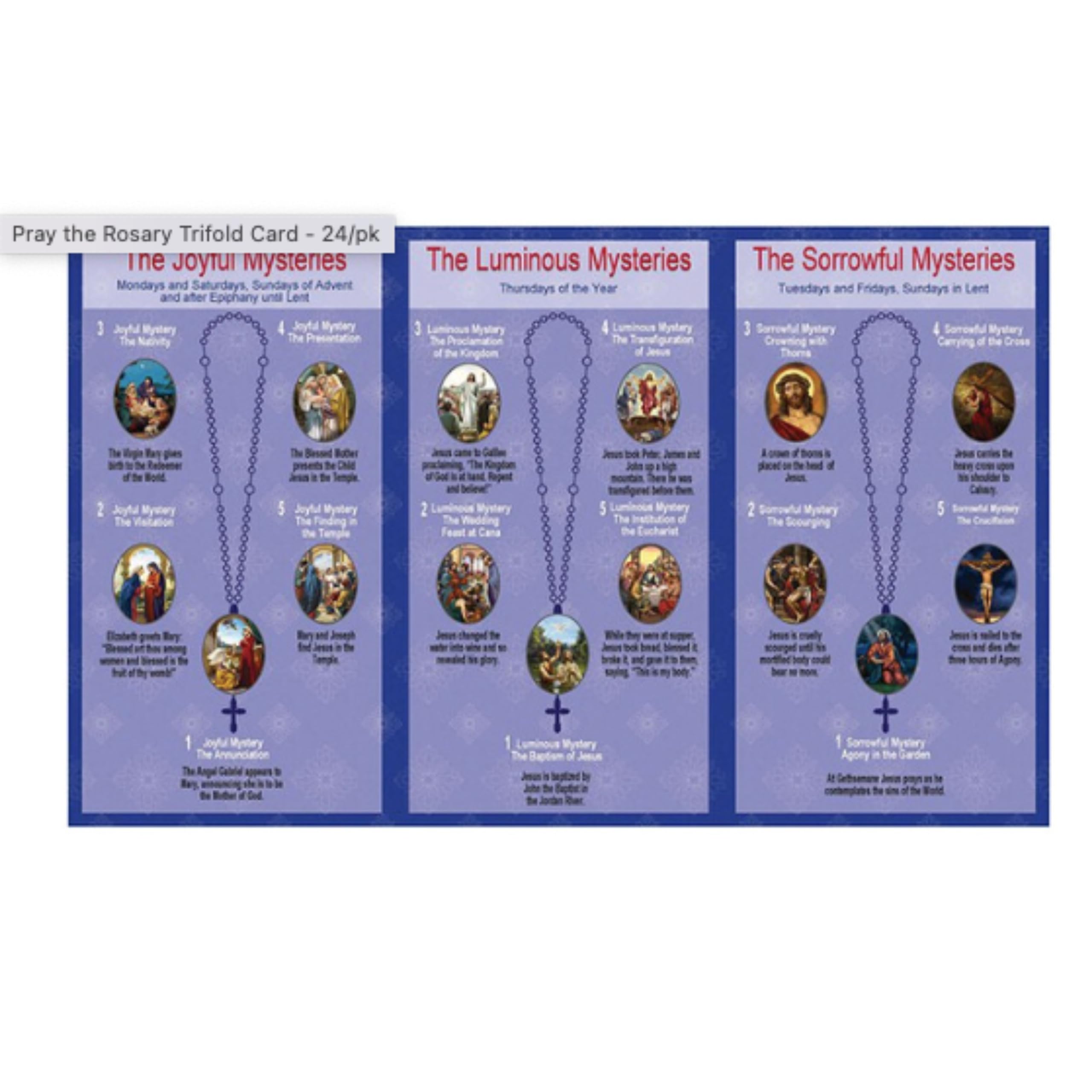 Snapklik.com : Two How To Pray The Rosary Trifold Instructions Pocket ...