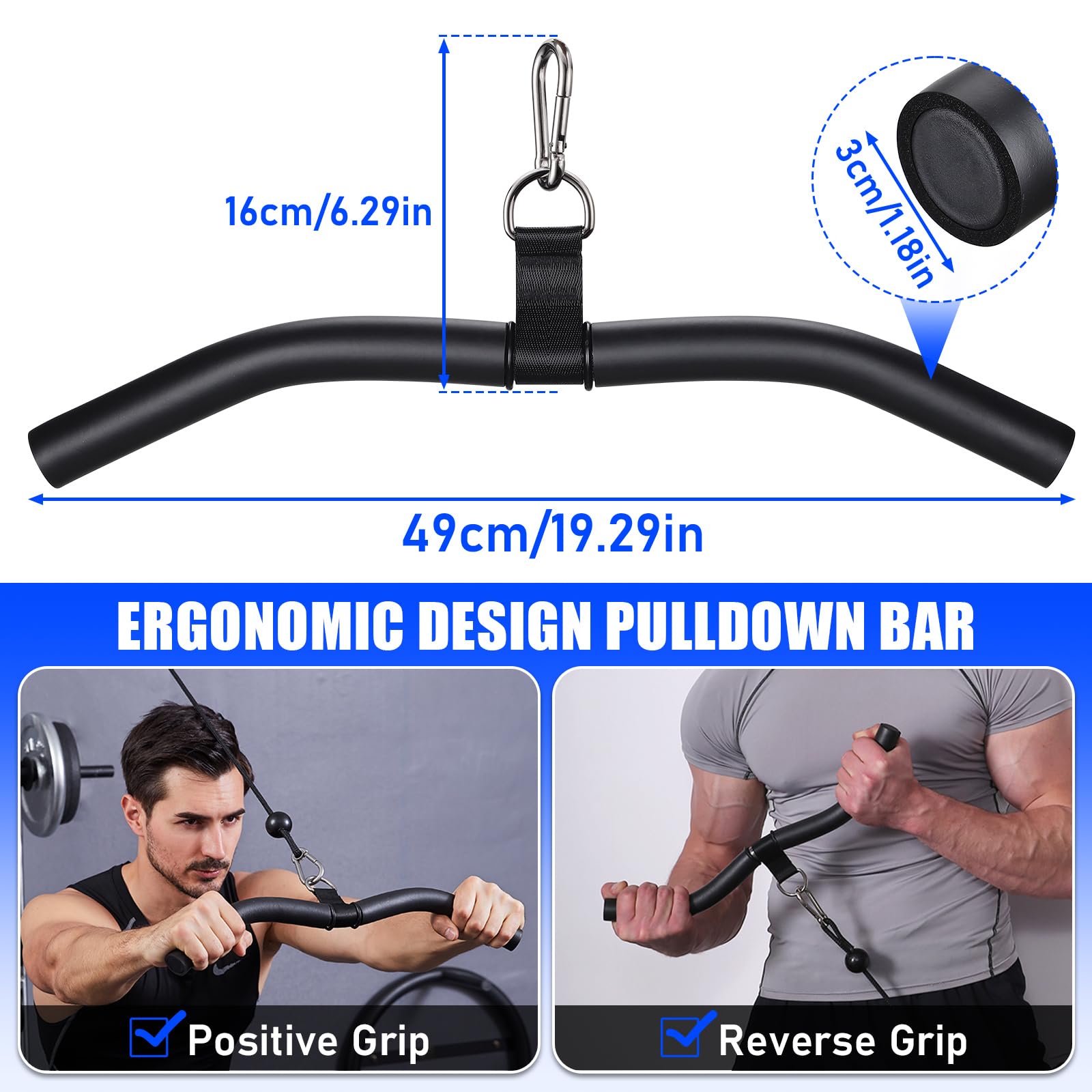 Snapklik.com : TOBWOLF Upgraded W-Shaped Lat Pull Down Bar, Lat ...