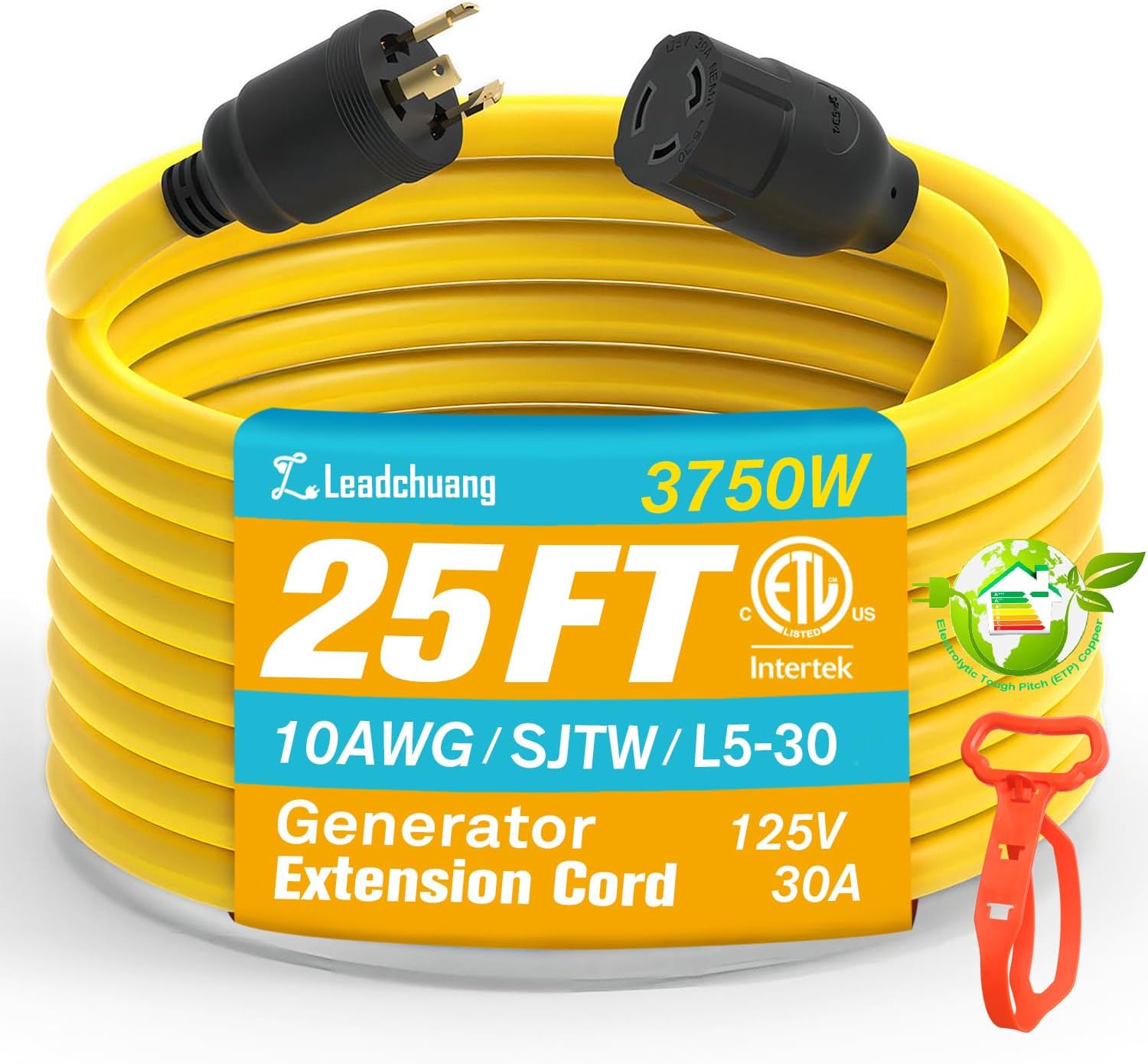 Amazon.com: Leadchuang 30 amp Generator Cord,10 AWG 15 ft Generator ...
