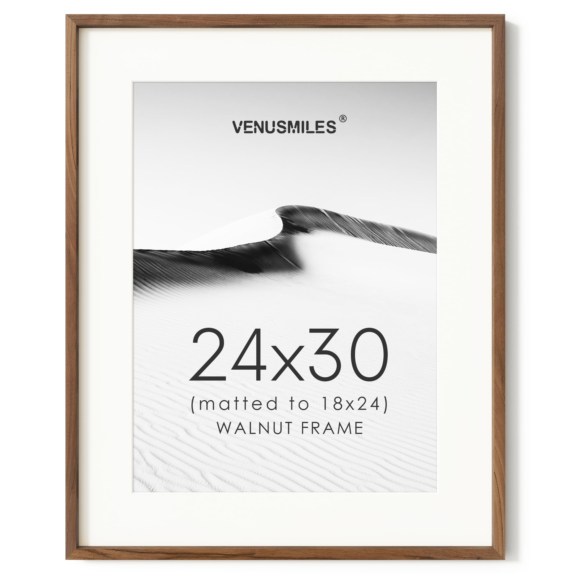 Amazon.com - 24x30 Poster Frame, USA-Sourced Natural Walnut Wood ...