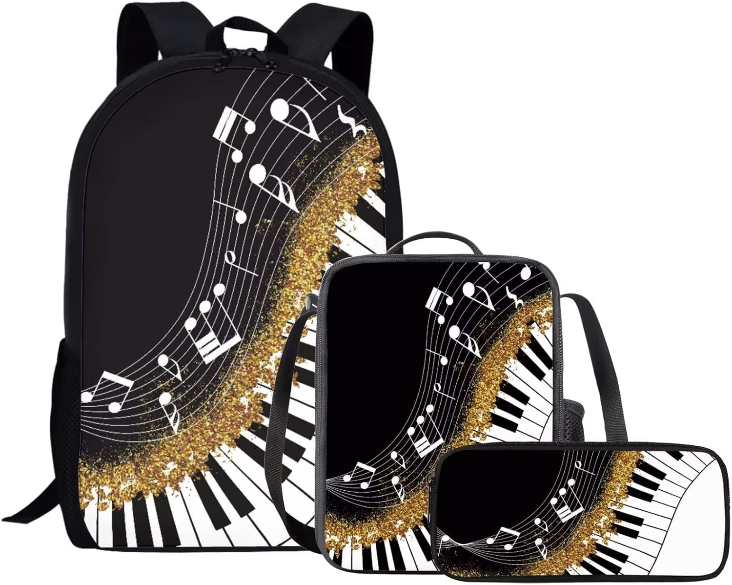 Amazon.com: AmzPrint Musical Notes Print Backpack And Lunch Box Set ...