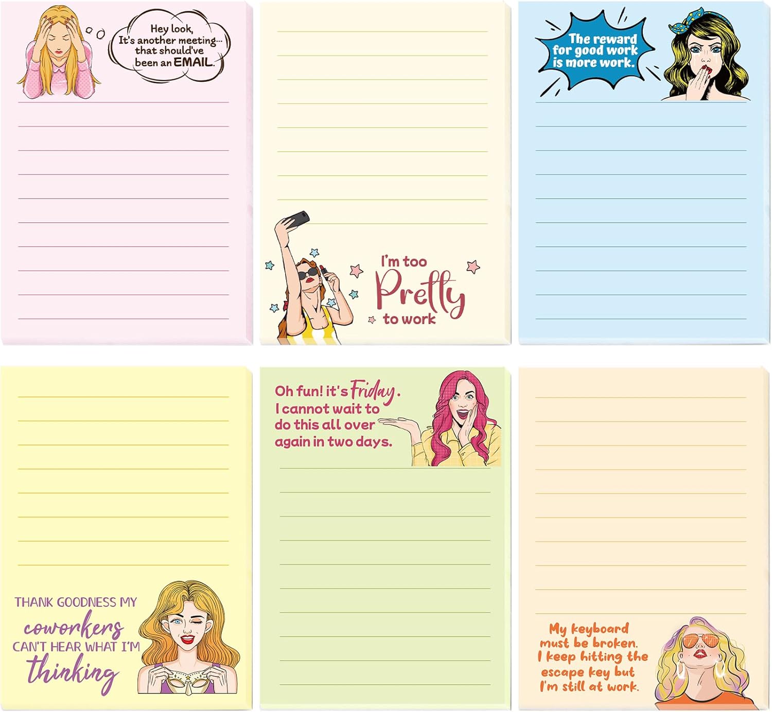 Amazon.com : Funny Notepads for Women Novelty Memo Pads with Sayings ...