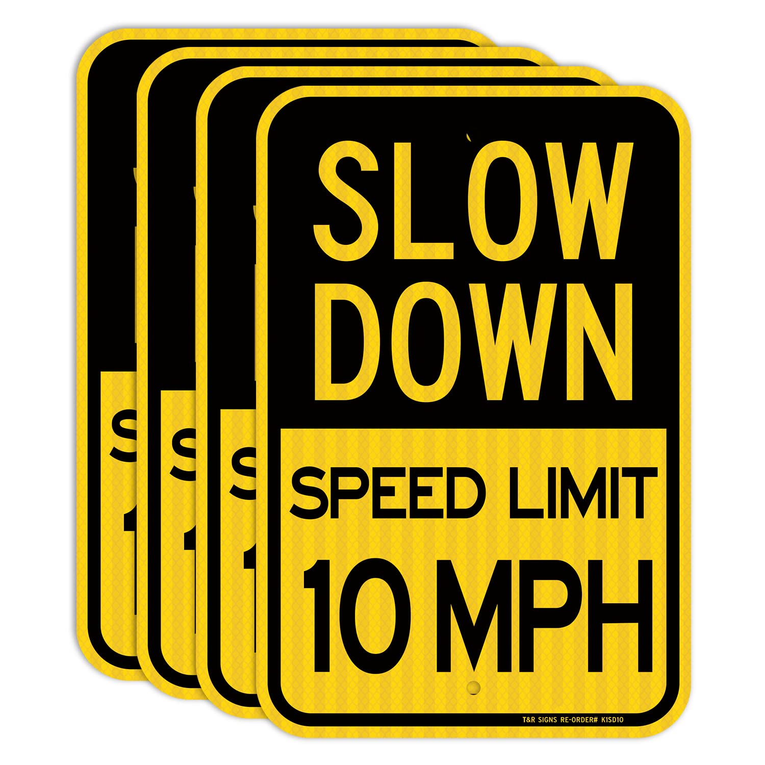 Amazon.com: (4 Pack) Slow Down Speed Limit 10 MPH Sign, Slow Down Sign ...