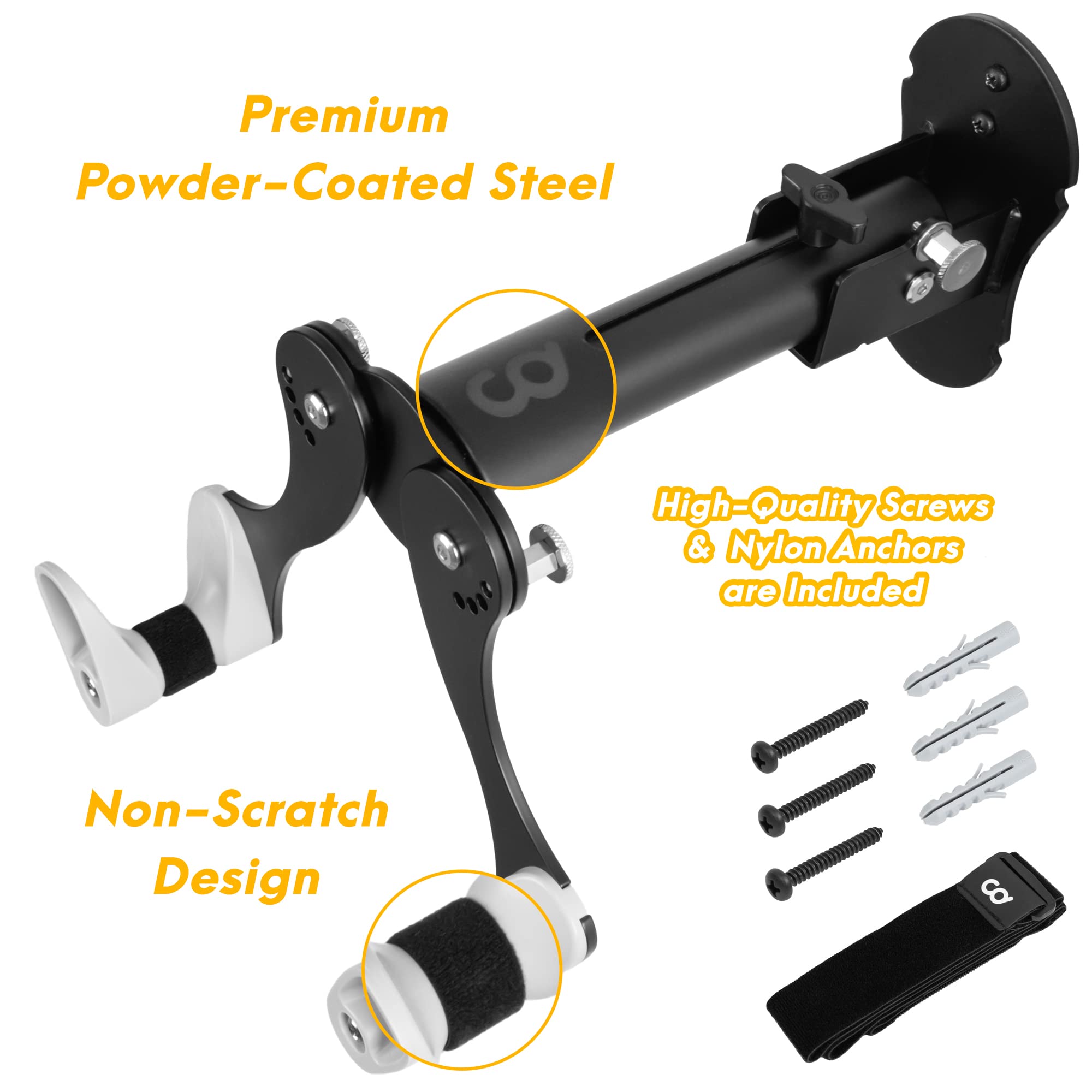 Snapklik.com : Bike Wall Mount Rack - Adjustable, Extendable & Foldable ...