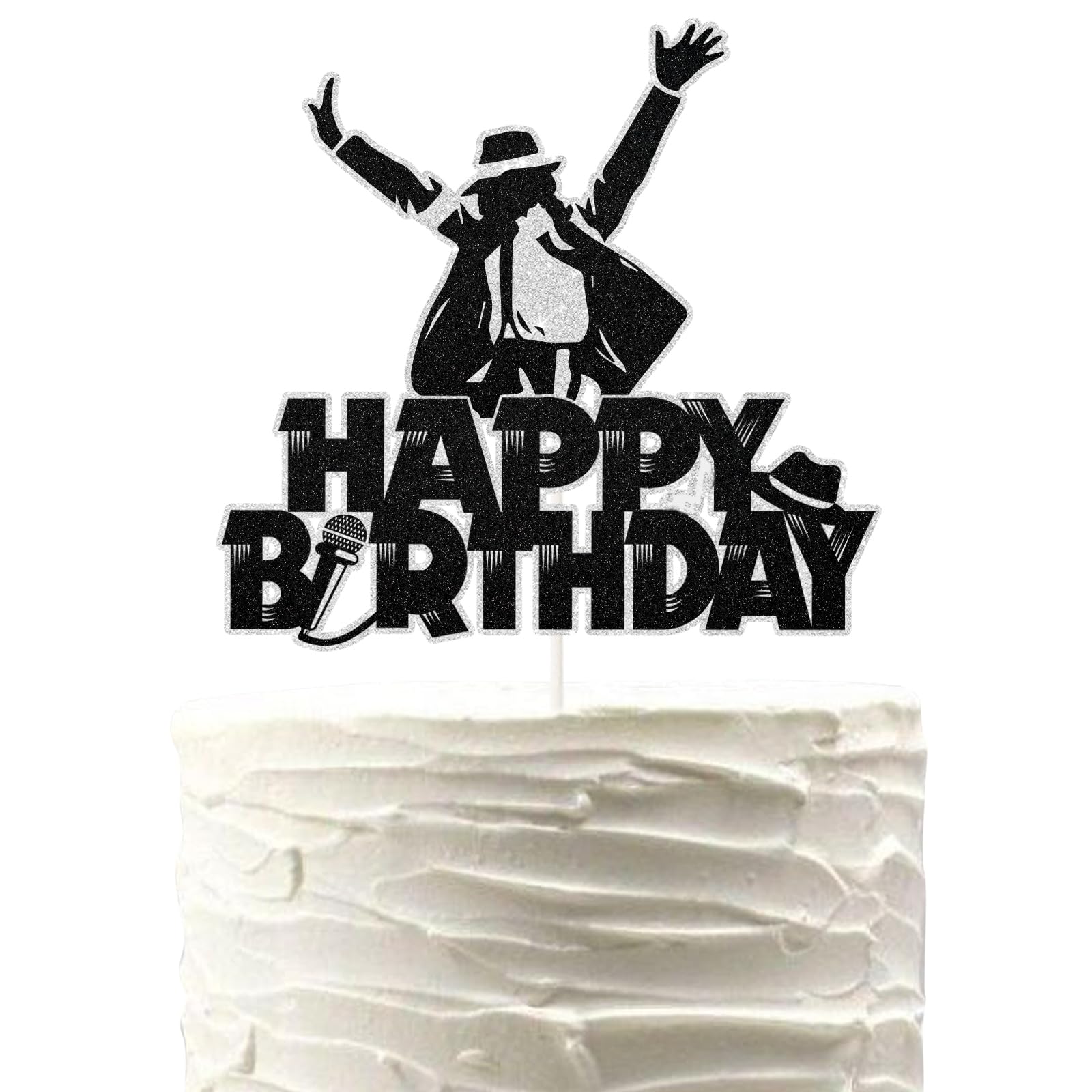 Amazon.com: Music Singer Happy Birthday Cake Topper MJ Singer Dancing ...