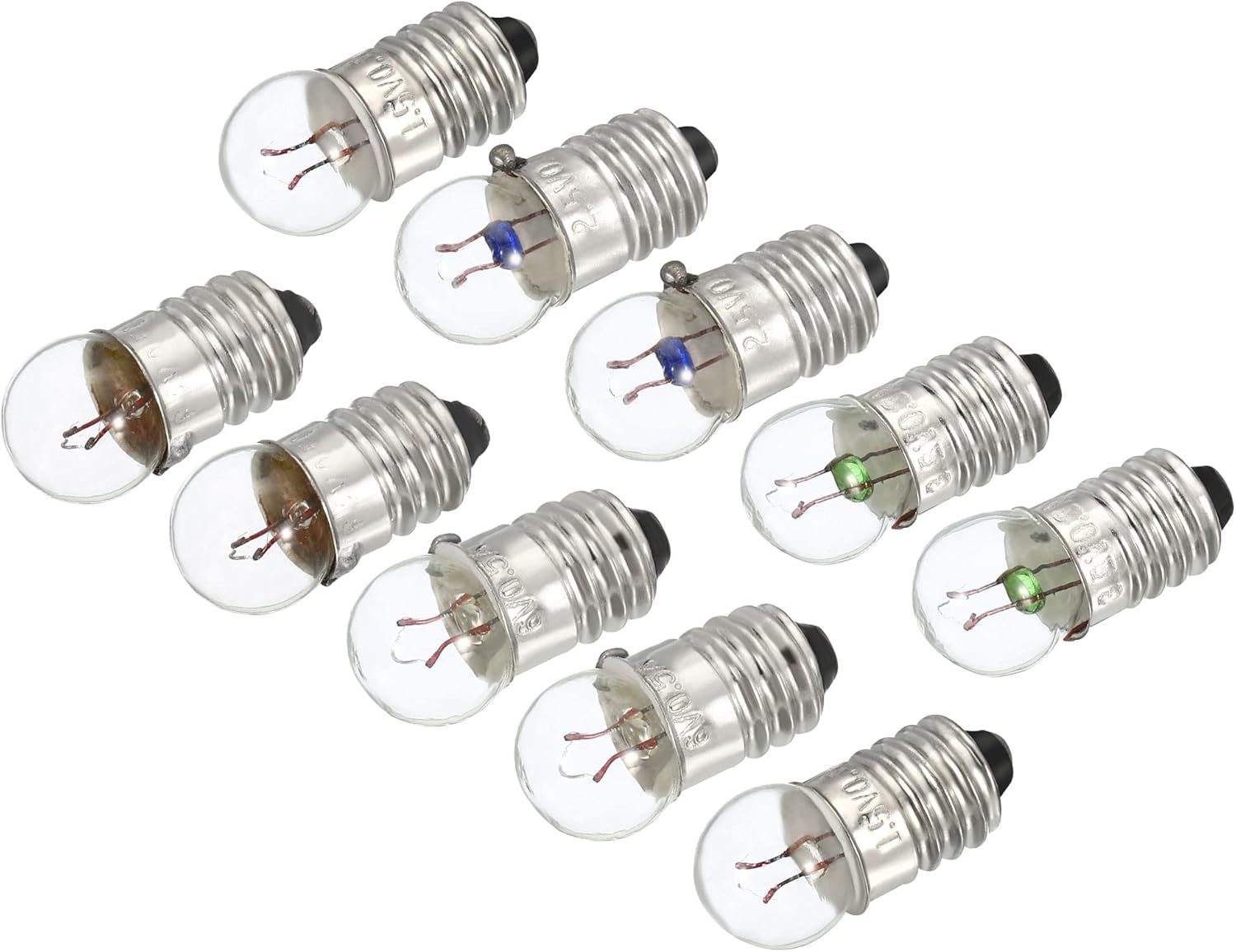 MECCANIXITY E10 Screw Base Miniature Bulbs 1.5V/2.5V/3.8V/6V/6.2V Warm ...