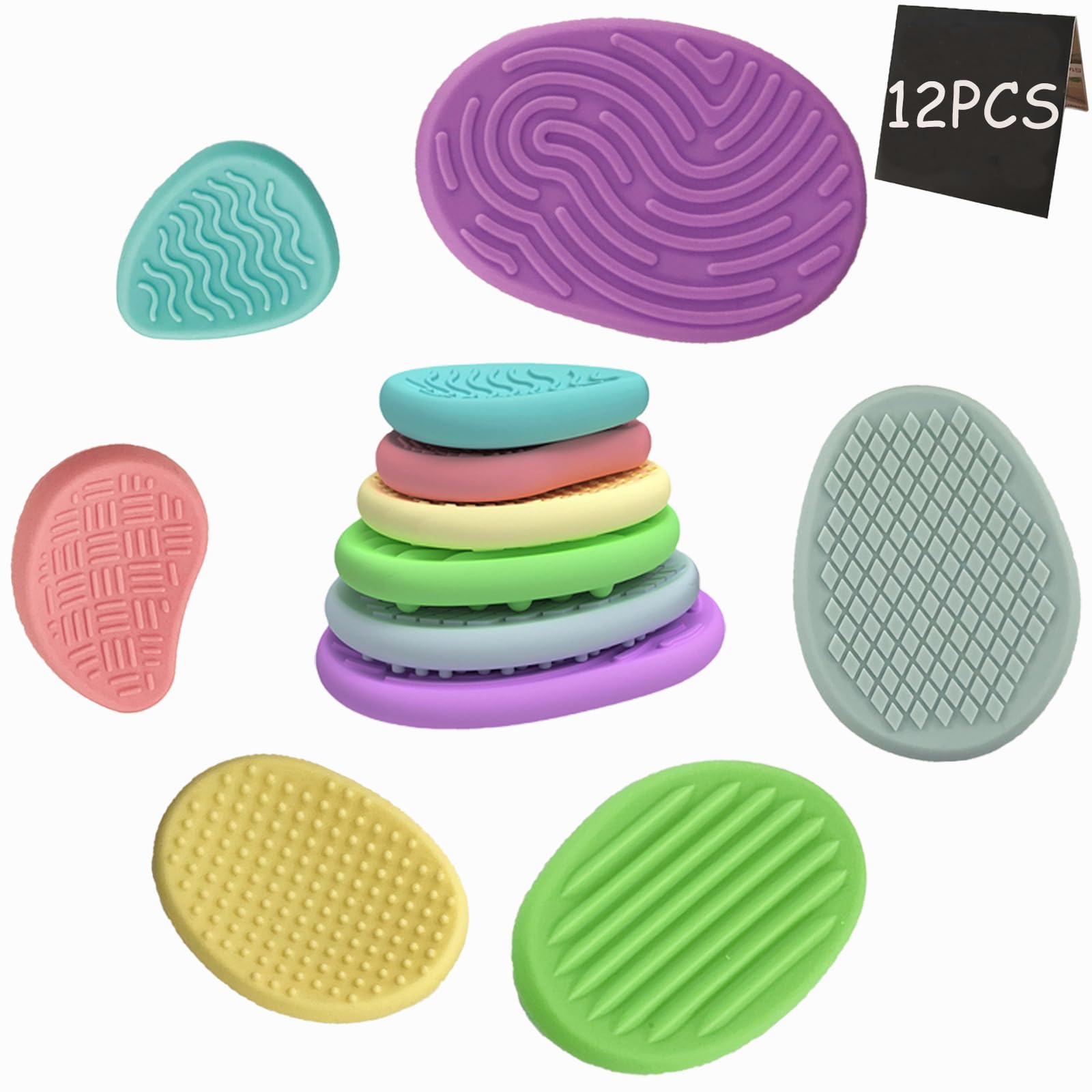 Amazon.com: 12PCS Sensory Worry Stones, Sensory Texture Stone Fidgets ...