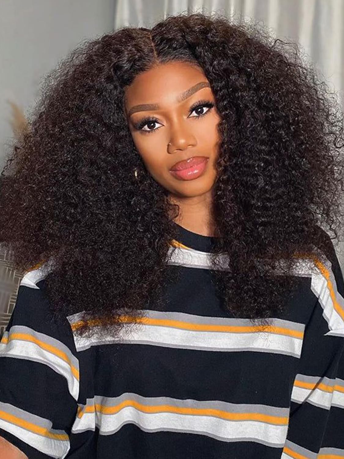 Amazon.com : Ashart 20 Inch Afro Curly 7X5 Glueless Pre Plucked ...