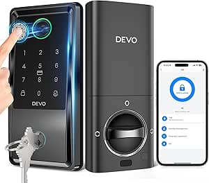 DEVO G6 Smart Lock,Fingerprint Keyless Entry Door Lock,Wi-Fi Deadbolt ...