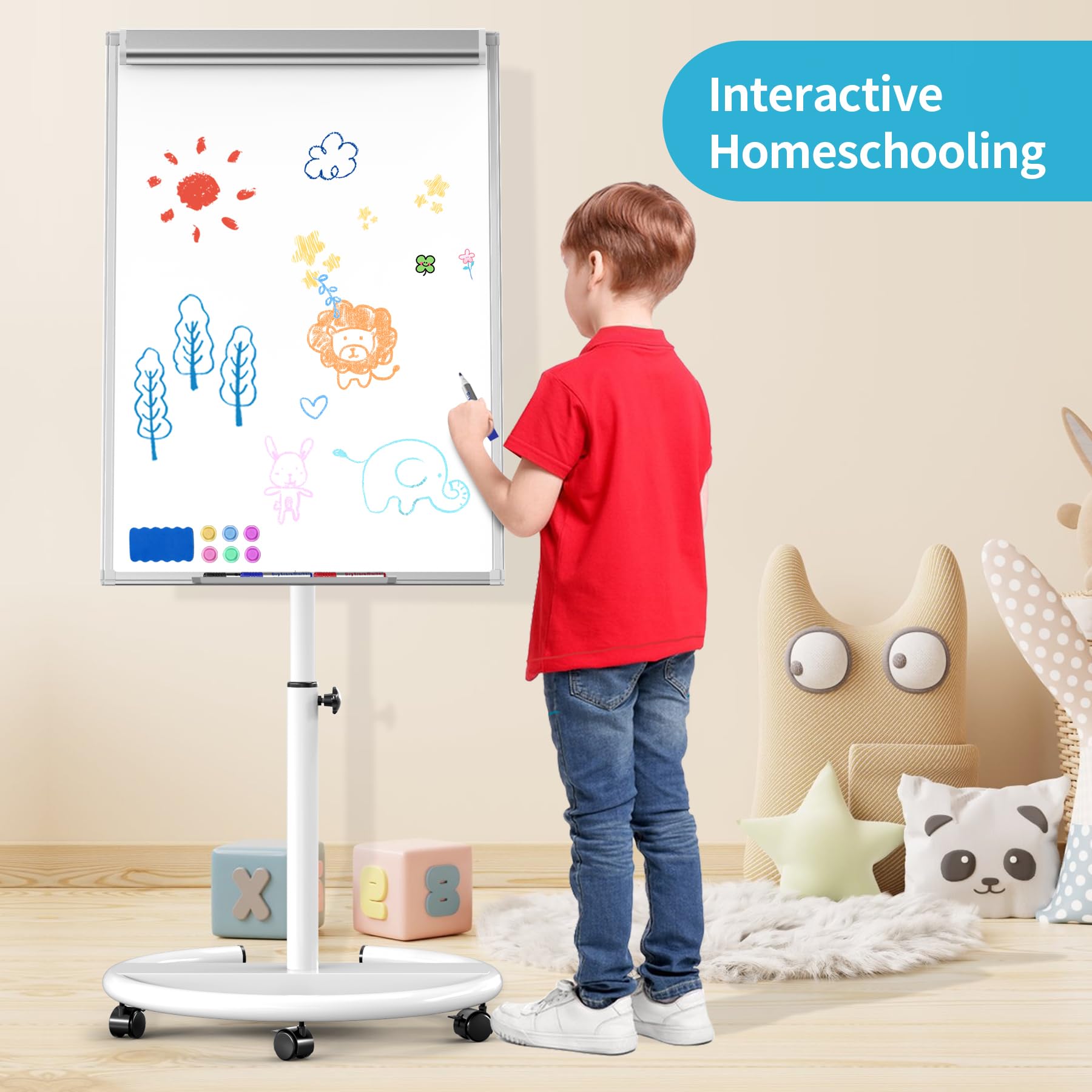 Snapklik.com : Dexboard Mobile Dry Erase Board 40 X 28 Inch, Magnetic ...