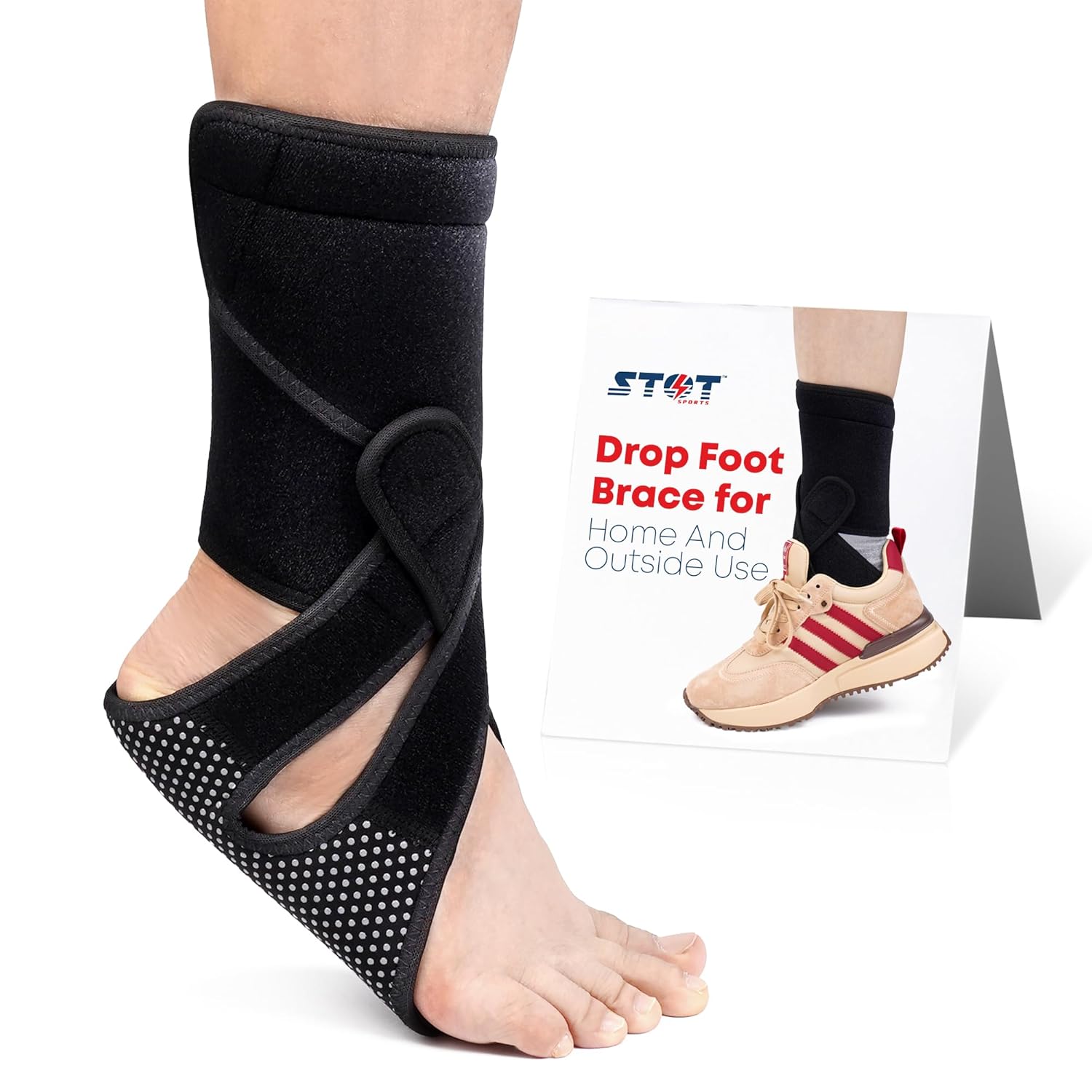 StotSports AFO Foot Drop Brace - Comfortable & Lightweight Drop Foot ...