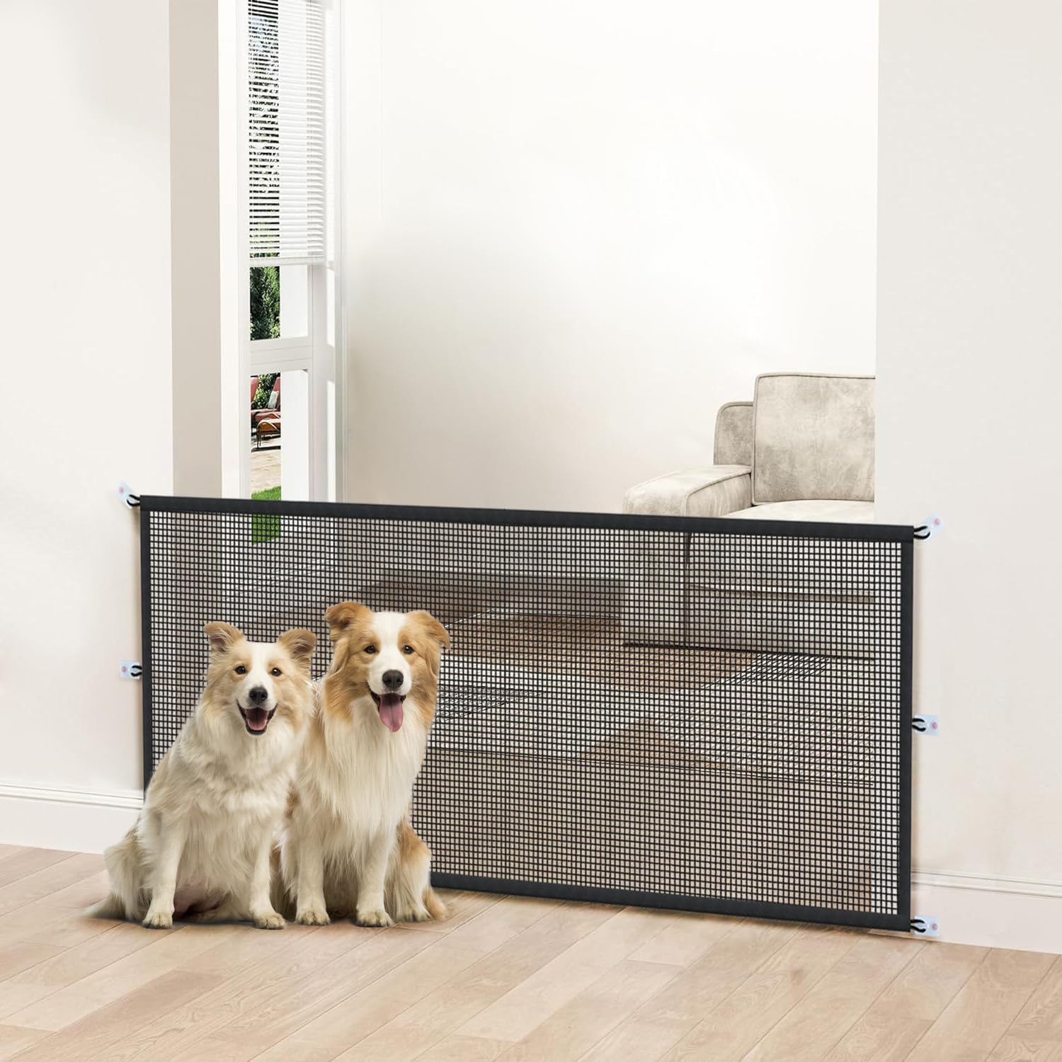 Amazon.com: Mesh Gates for Kids or Pets, Magic Pet Gate for The House ...