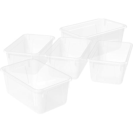 Amazon.com: Storex Crystal Clear Cubby Storage Bin, 5.2" x 7.8" x 12.1 ...