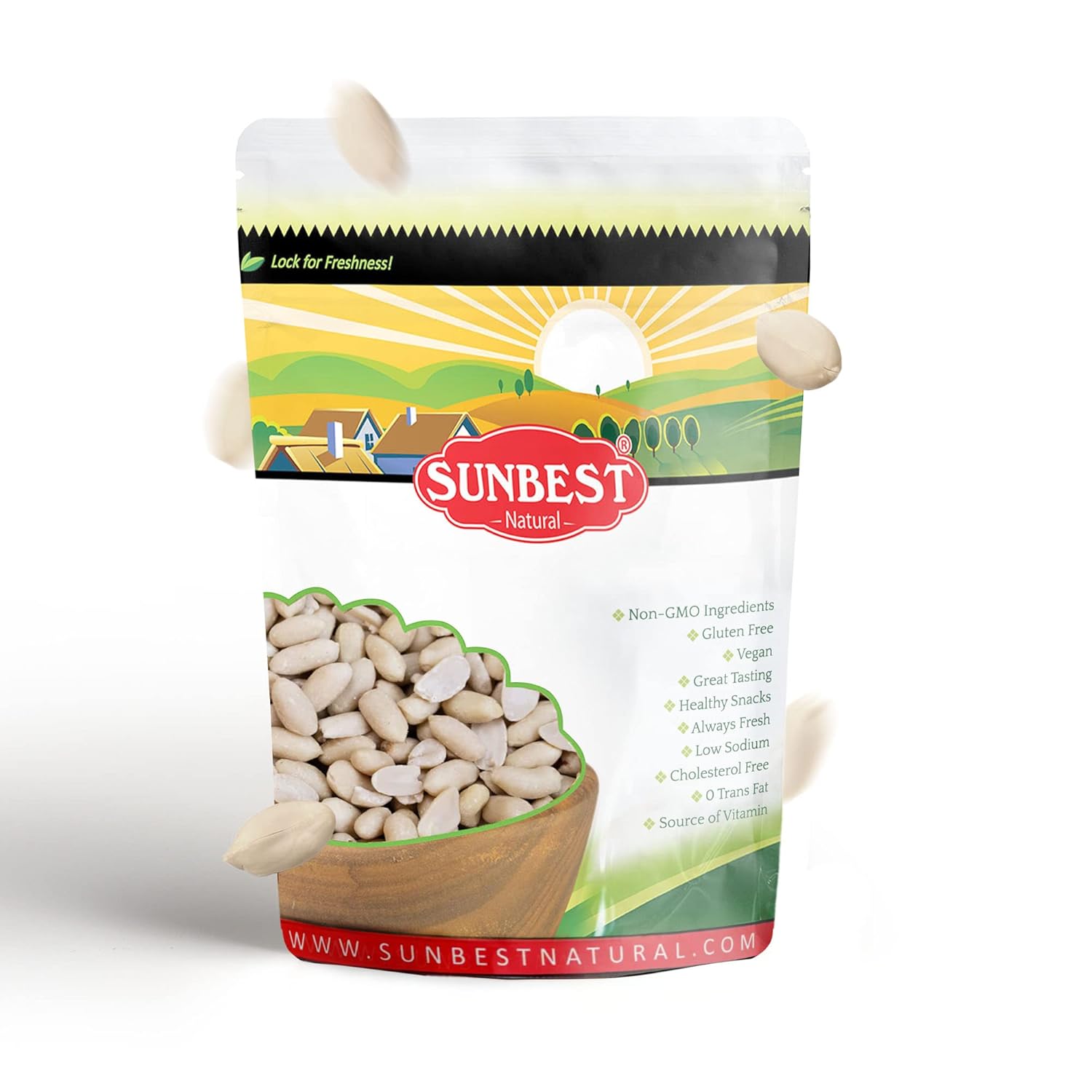 Amazon.com : Sunbest Natural - Peanuts Unsalted, Raw & Skinless Whole ...