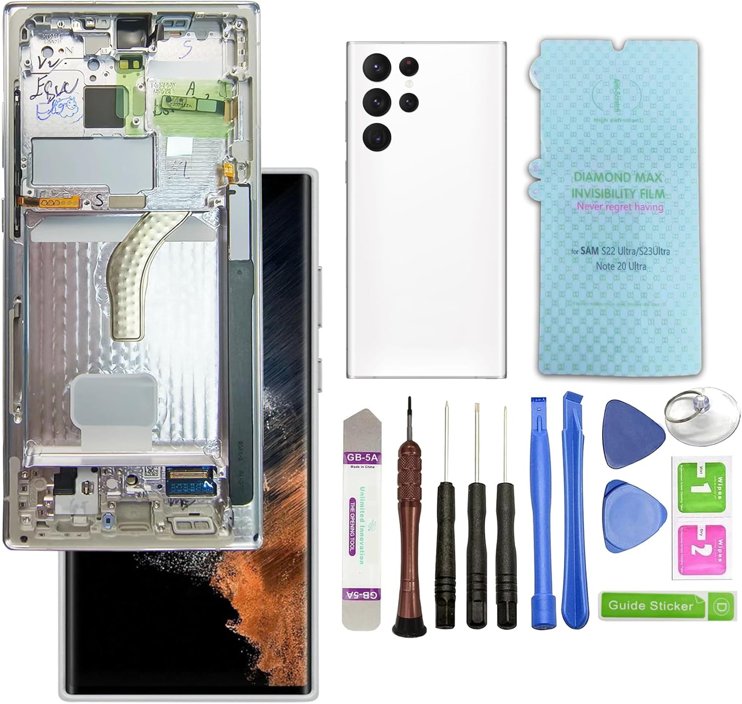 Amazon.com: Original LCD Screen Replacement for Samsung Galaxy S22 Ultra 5G S908E S908E/DS S908U ...