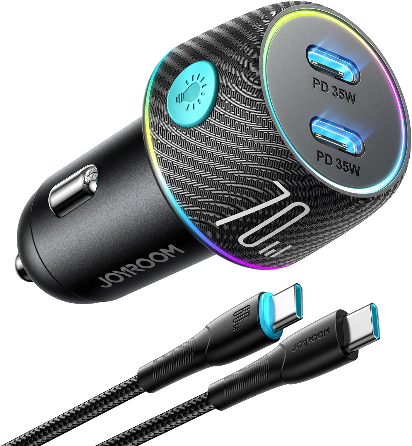 Amazon.com: Rocoren 70W Car Charger for iPhone 16/15 Pro Max, USB C Car ...