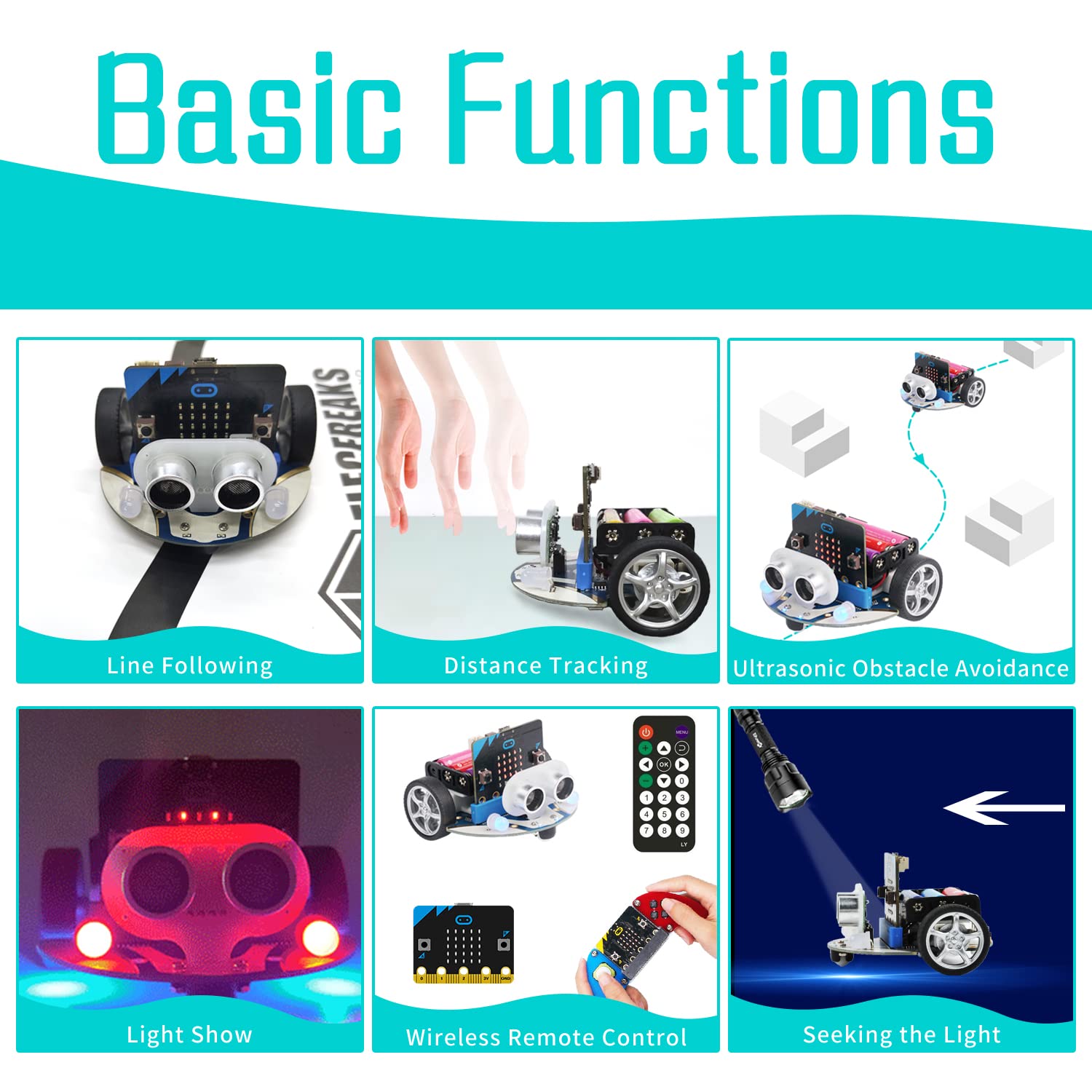 Buy Elecfreaks Microbit Smart Cutebot Kit for Kids BBC Micro:bit DIY ...
