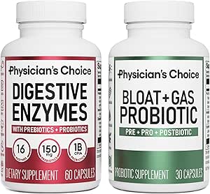 Amazon.com: Physician's CHOICE - Advanced Gut & Digestion Bundle: Digestive Enzymes 60ct + Bloat ...