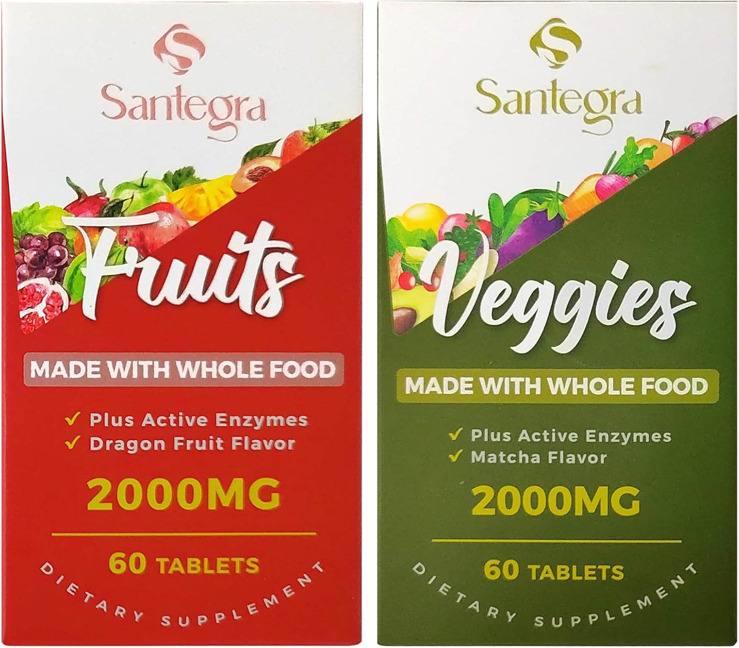 Amazon.com: Santegra 2000 MG Fruits and Vegetables Supplements, 60 ...