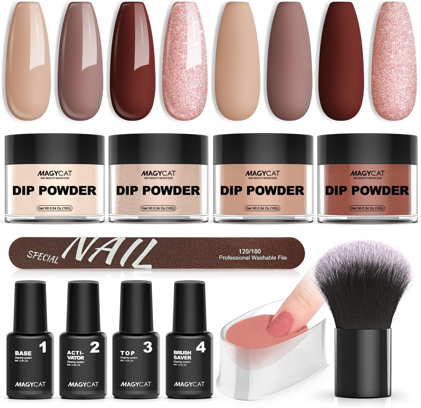 Amazon.com: Dip Powder Nail Kit Starter 4 Colors Fall Winter Nude ...