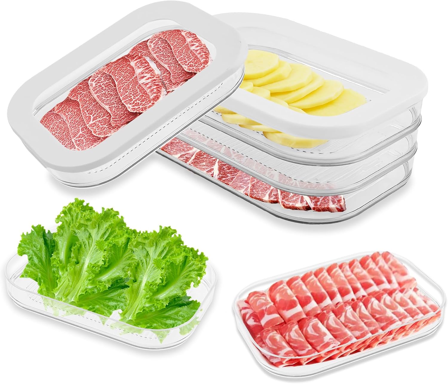 Amazon.com: Feunu Lunch Meat Container for Refrigerator, Deli Meat ...