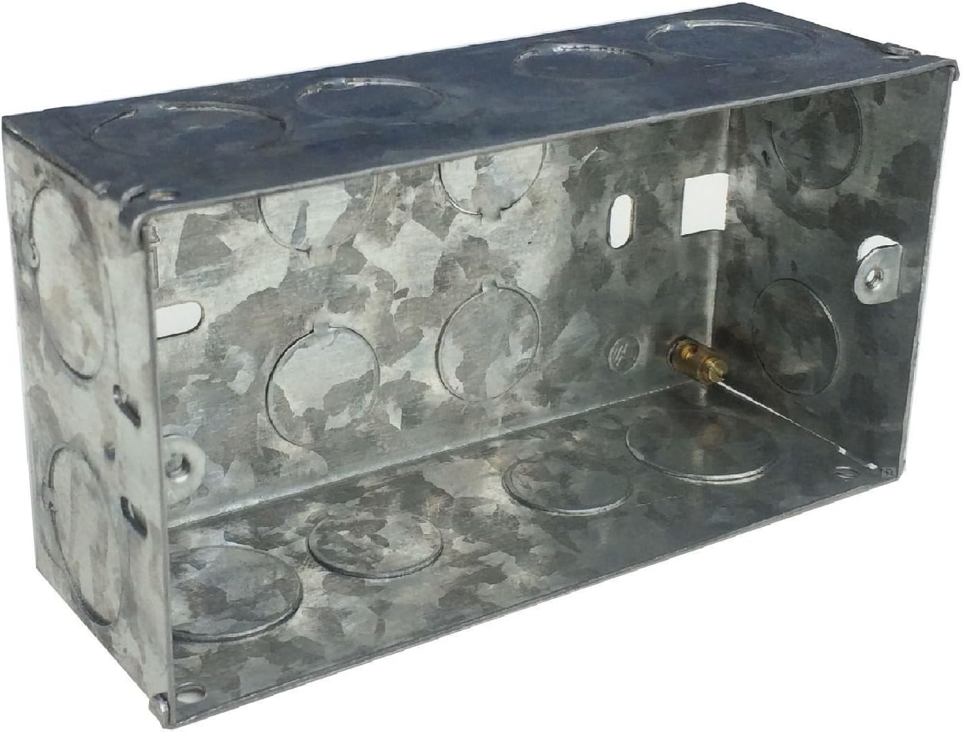 5 x Double Metal Back Box Depth 47mm Flush Wall Pattress for Cooker ...