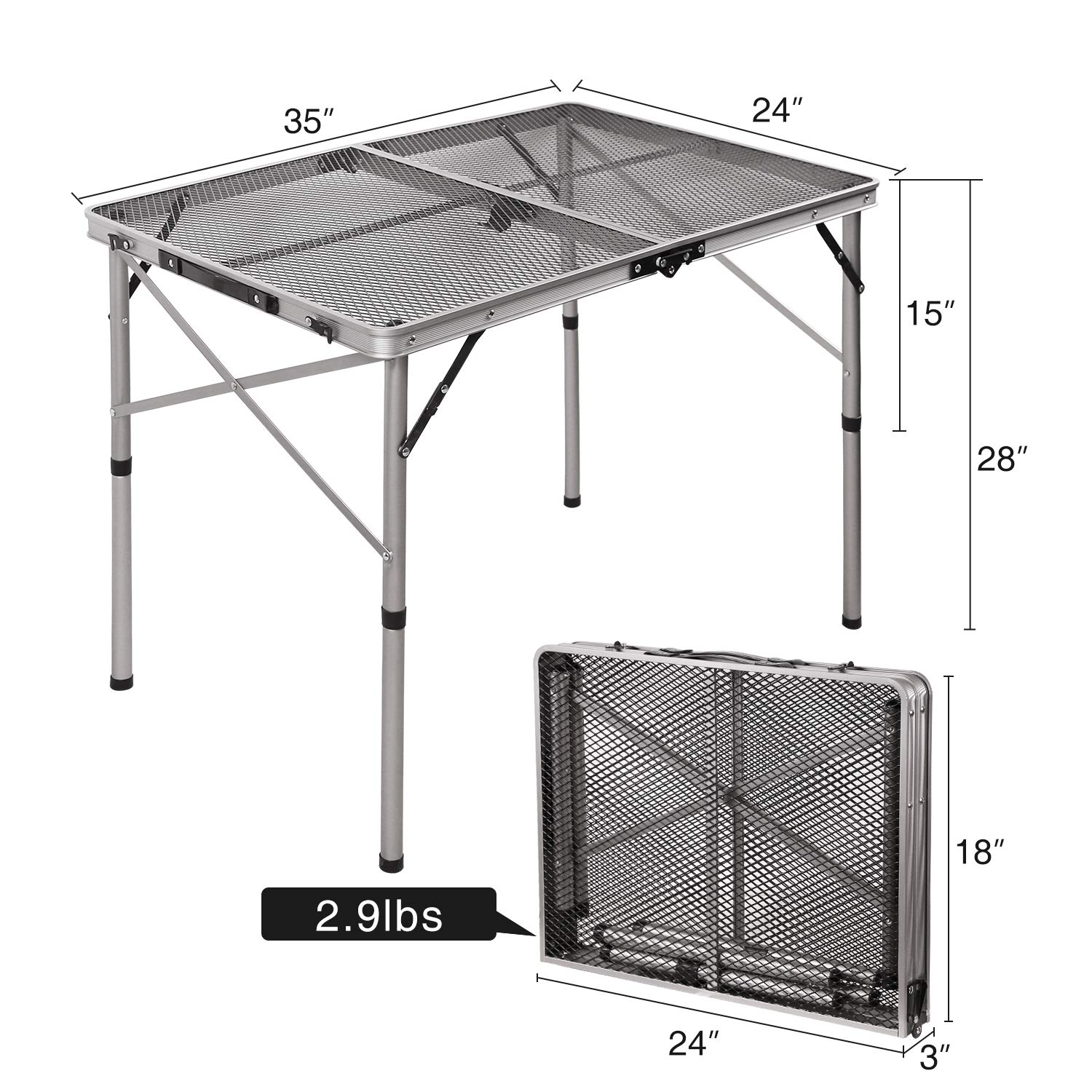 Snapklik.com : REDCAMP Folding Portable Grill Table For Outside ...