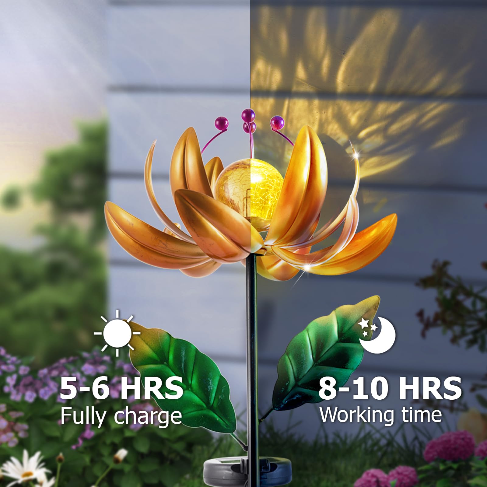 Snapklik.com : Solar Lights Wind Spinners For Yard And Garden - Metal ...