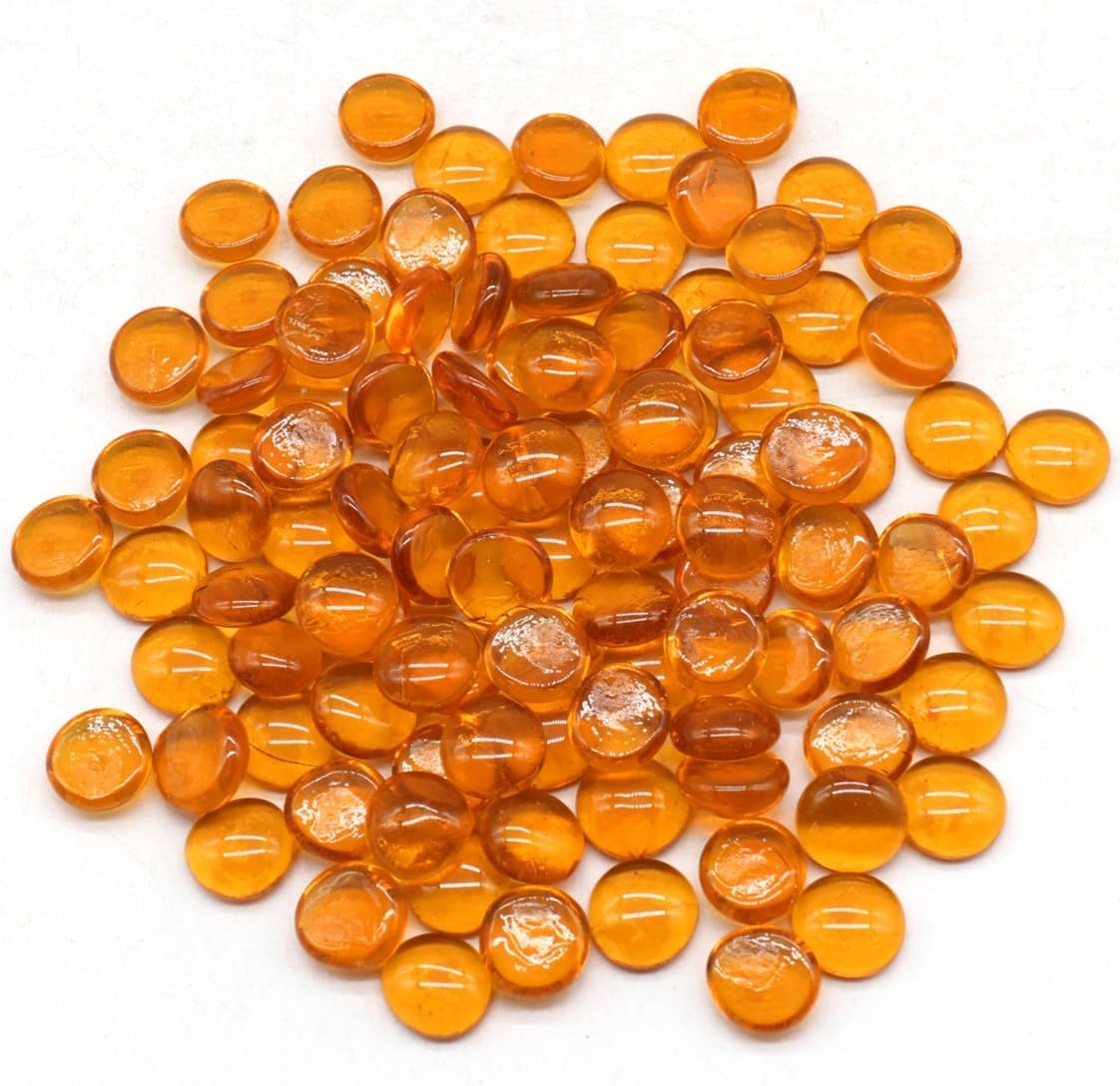 Amazon.com: Transparent Orange Flat Glass Marbles for Vases, 1 LB ...