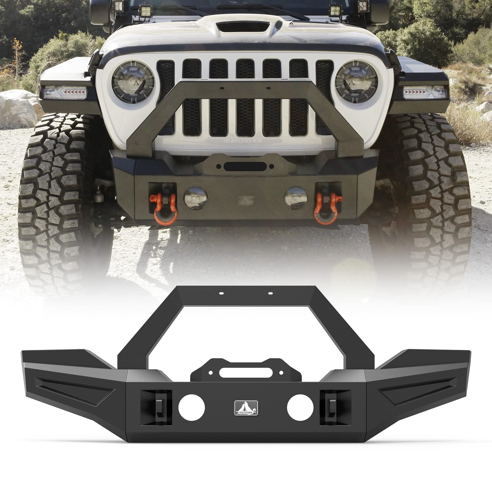Buy WOLFSTORM Front Bumper Fit for 2018-2022 Jeep JL/JLU,Muti-Function ...