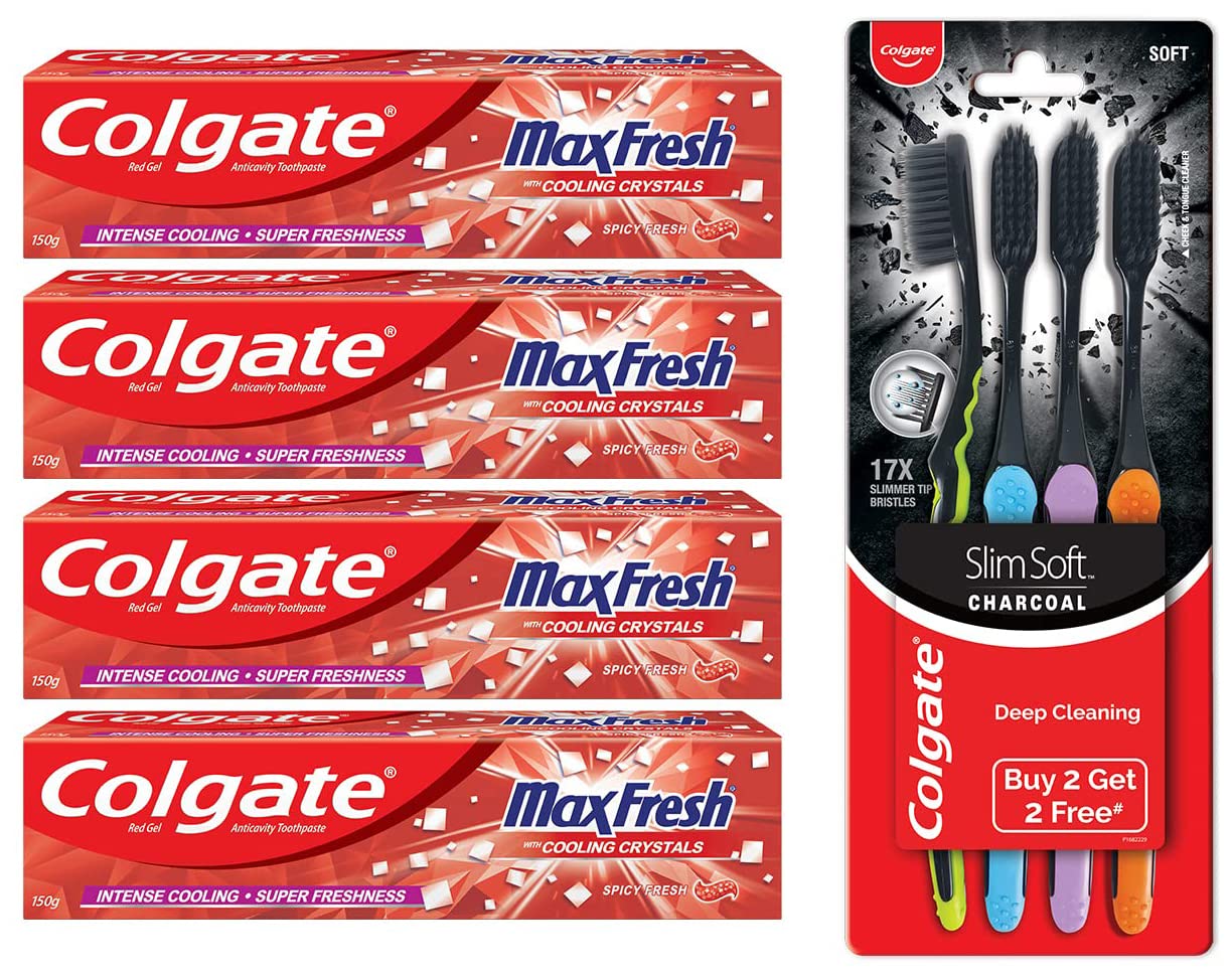 Buy Colgate Max Fresh Bad Breath Treatment Toothpaste, 600g, 150g X 4 ...