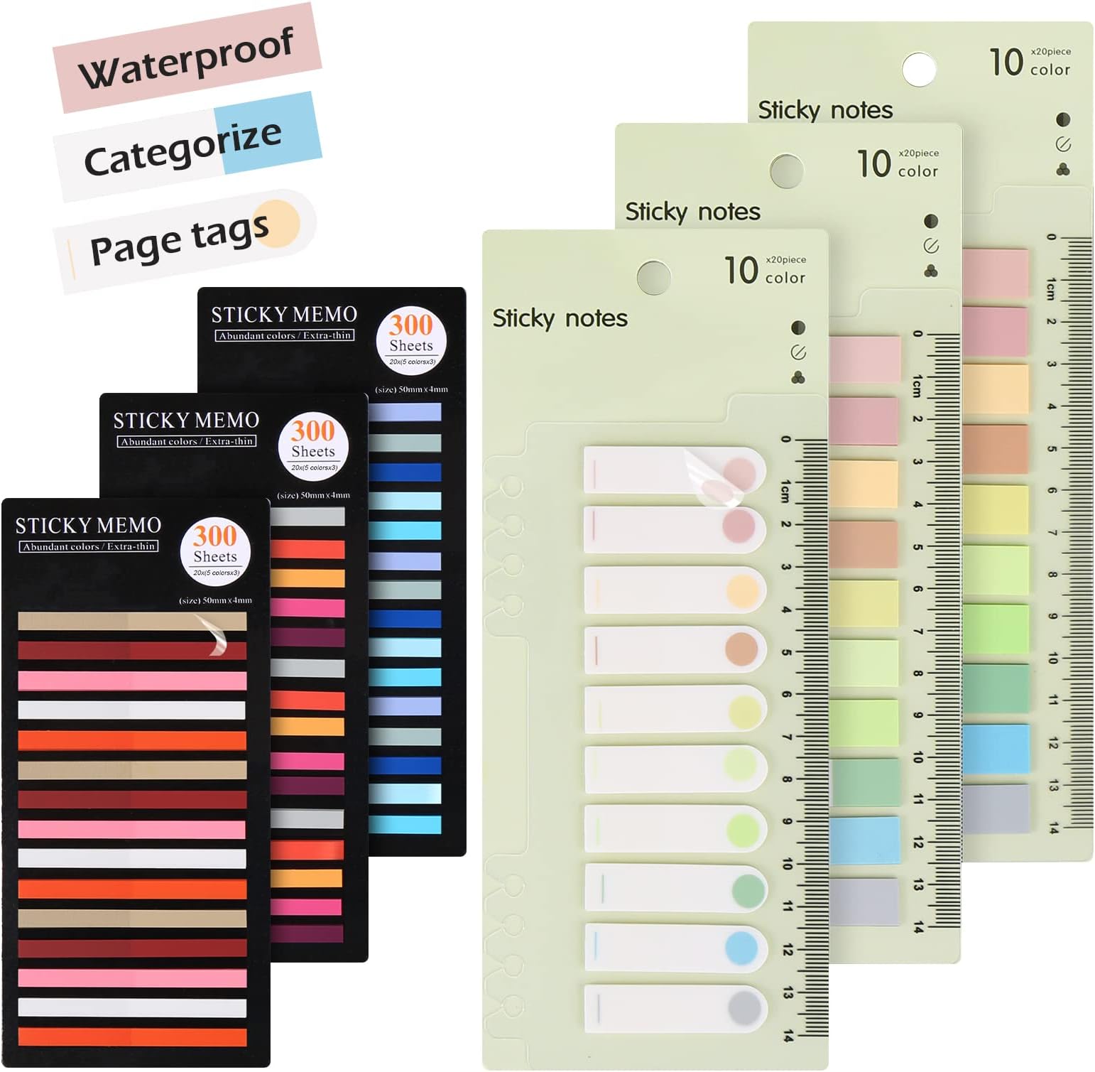 Amazon.com : 1500 Pcs Sticky Tabs Book Tabs,Transparent Sticky Index ...