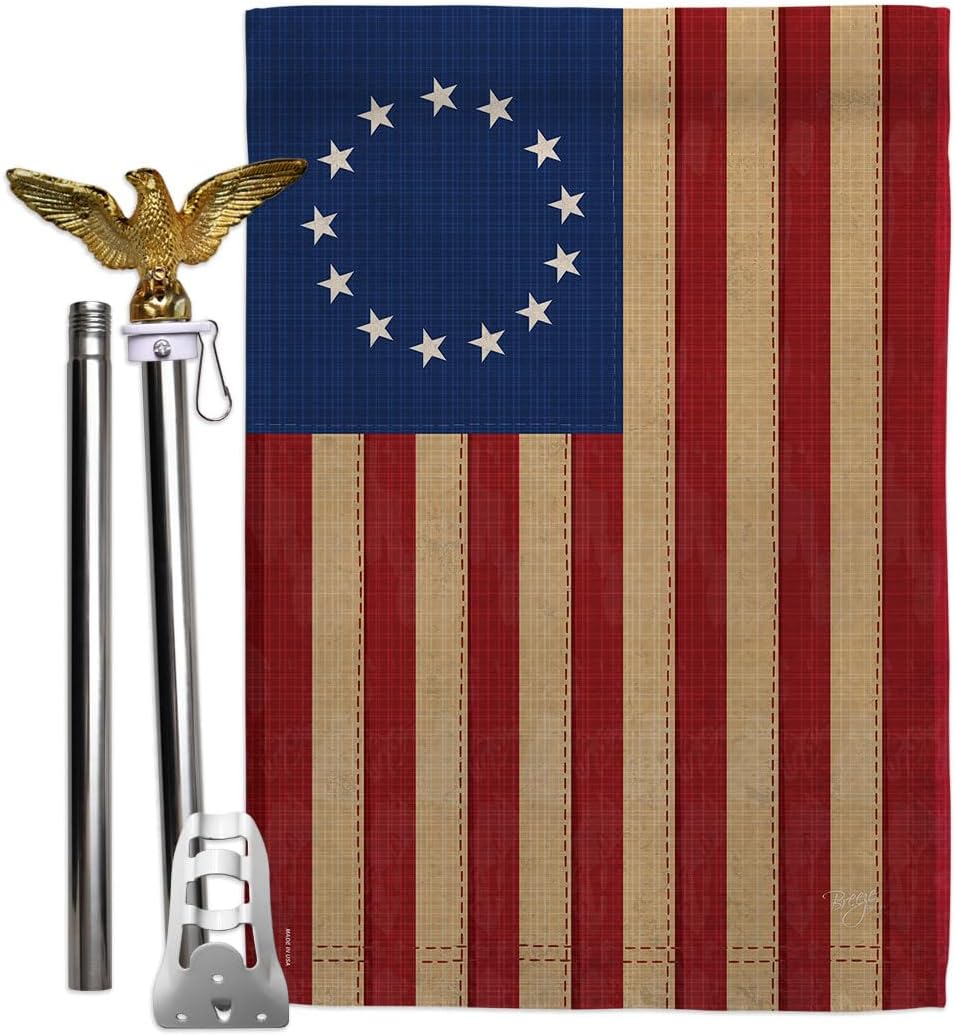 Amazon.com : Betsy Ross Vintage Flags Eagle Pole Kit American Flag for ...