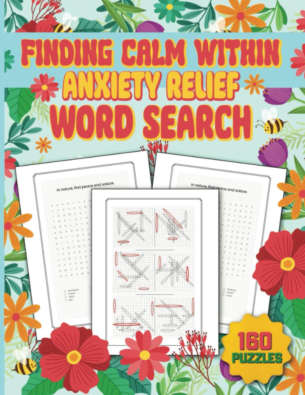 Amazon.com: Finding Calm Within An Anxiety Relief Word Search Book: 160 ...