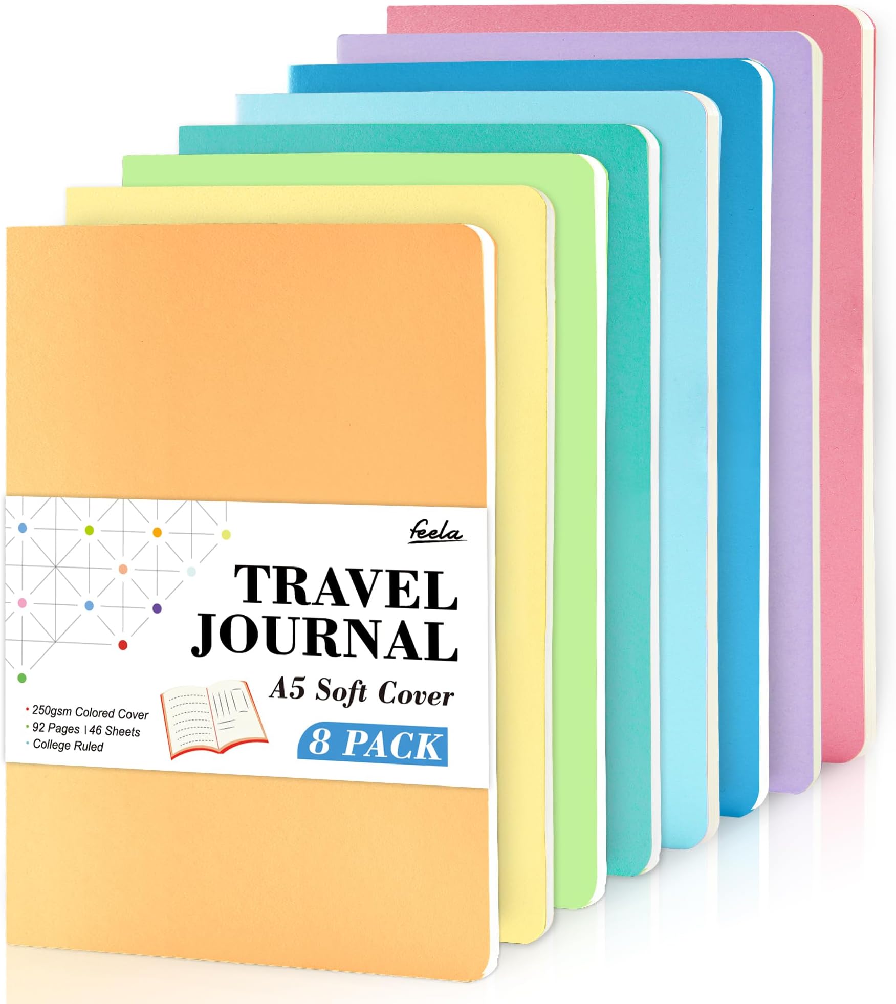 E&A Soft Touch Notebook Notes Book Pastel 100 Sheets Ruled A5 (Green ...