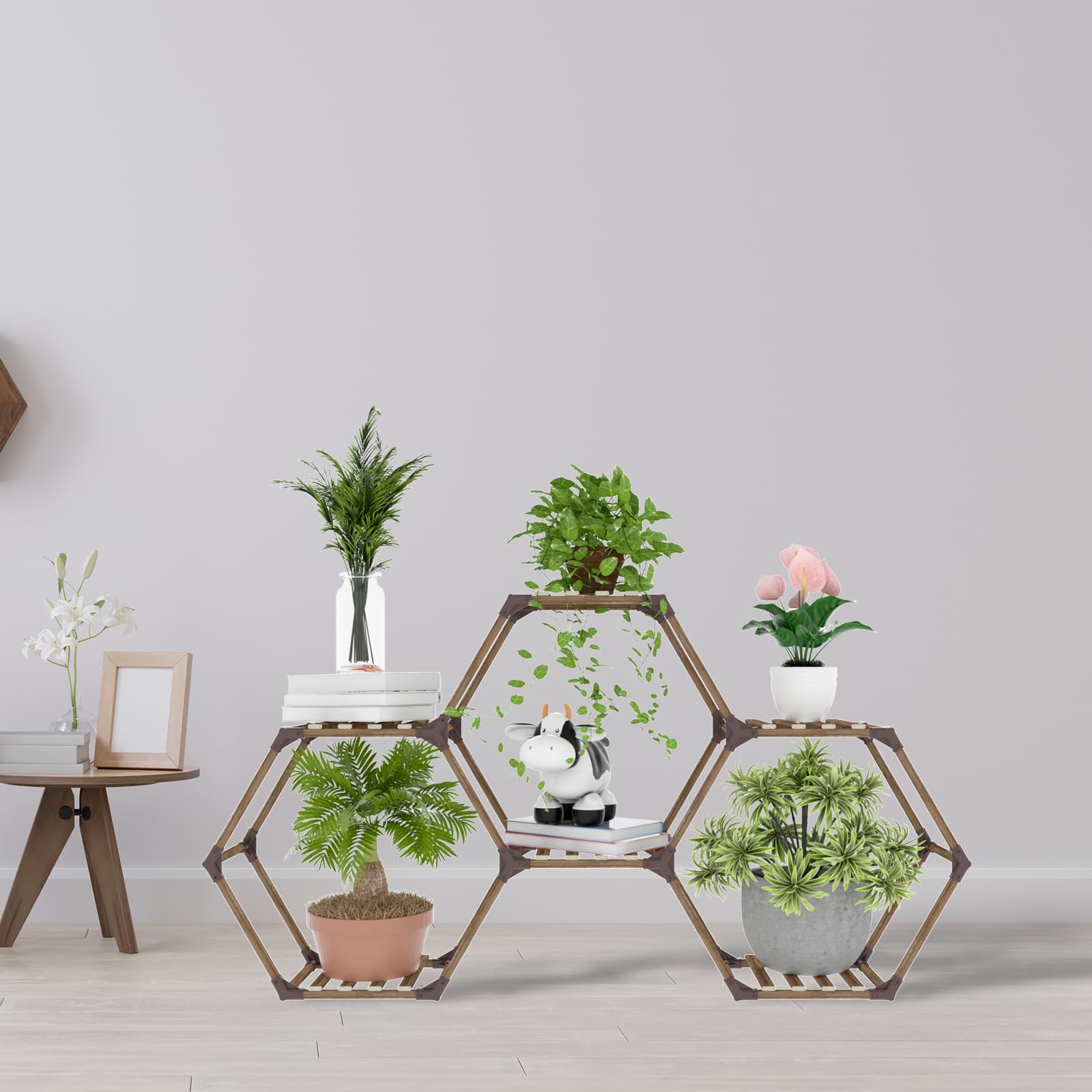 Snapklik.com : 6-Tier Hexagonal Plant Stand, Wooden Indoor Outdoor ...