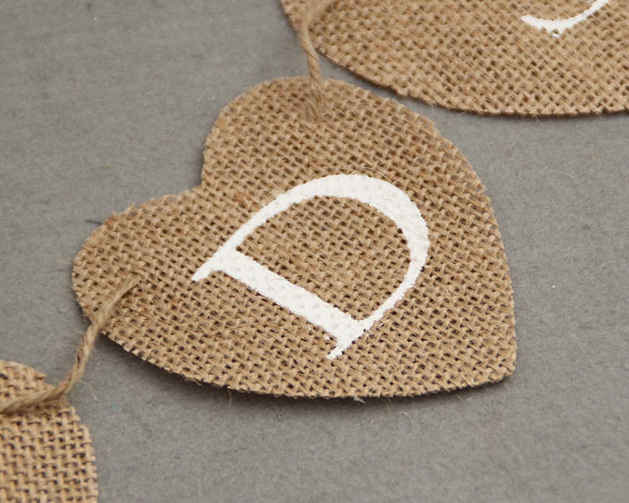 SCSpecial Cards Banner 9 x 9cm Heart Jute Burlap Banner Jute Garland ...