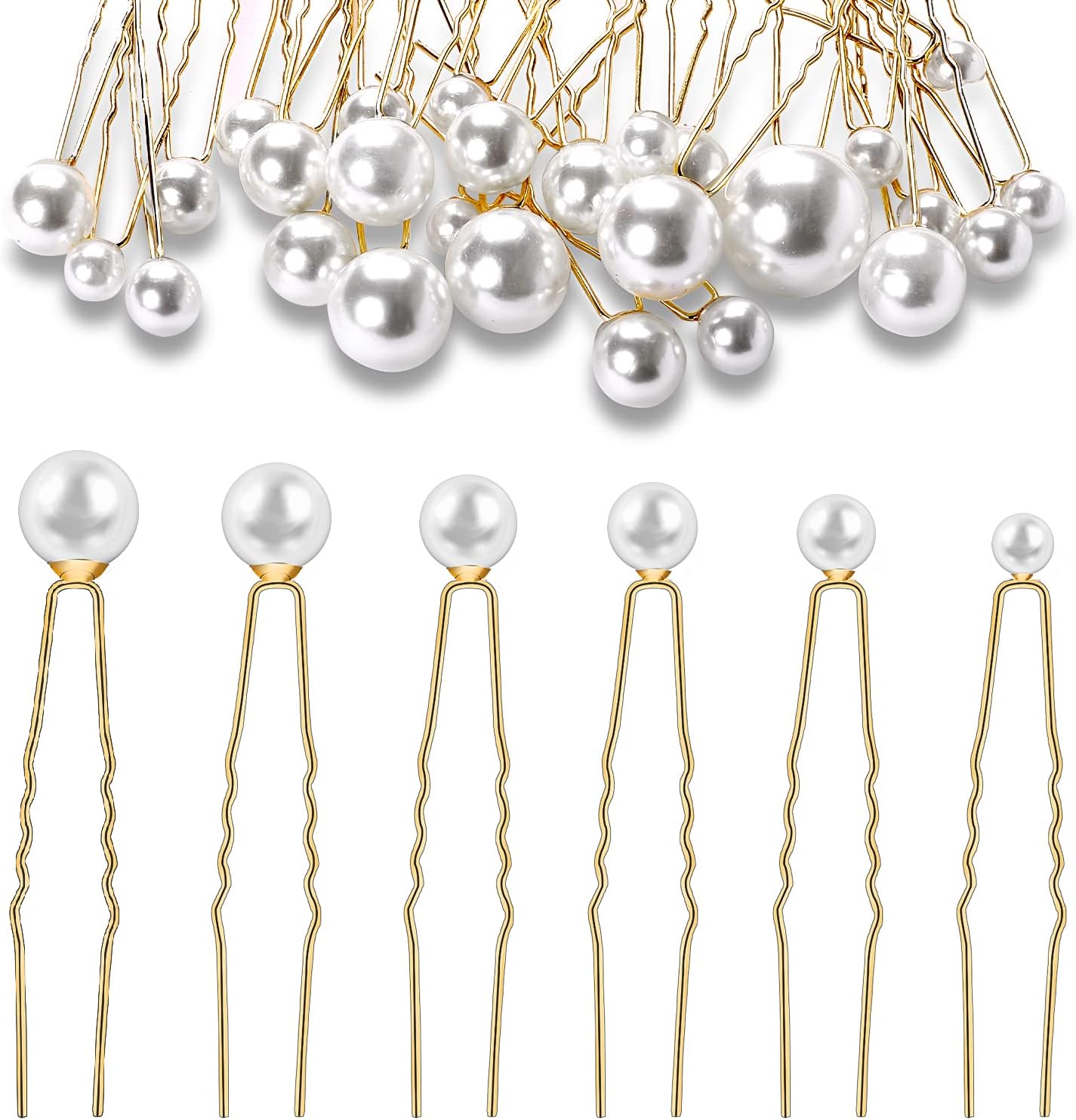 36Pcs Pearl Hair Pins, Pearl Wedding Hair Pins Hair Pearls, Bridal ...