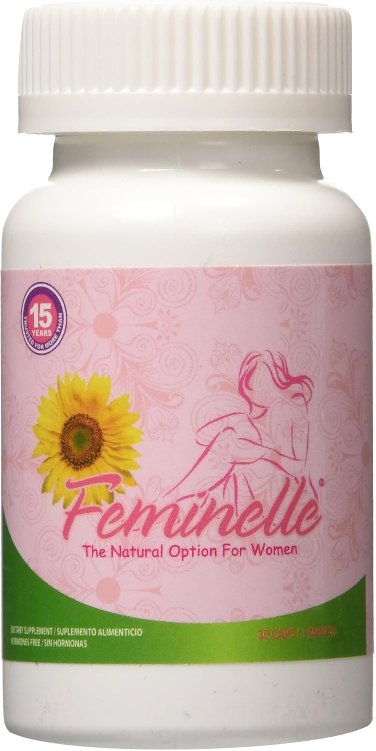Amazon.com: Feminelle 1 Frascos of 30 Caps Laura Flores Menopausia ...
