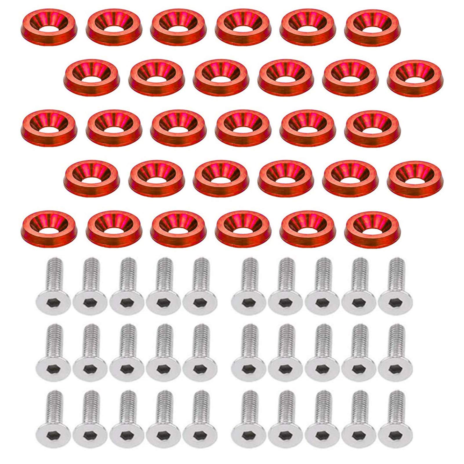 Snapklik.com : M6x20mm CNC Billet Aluminum Fender Bumper Washer Bolt ...