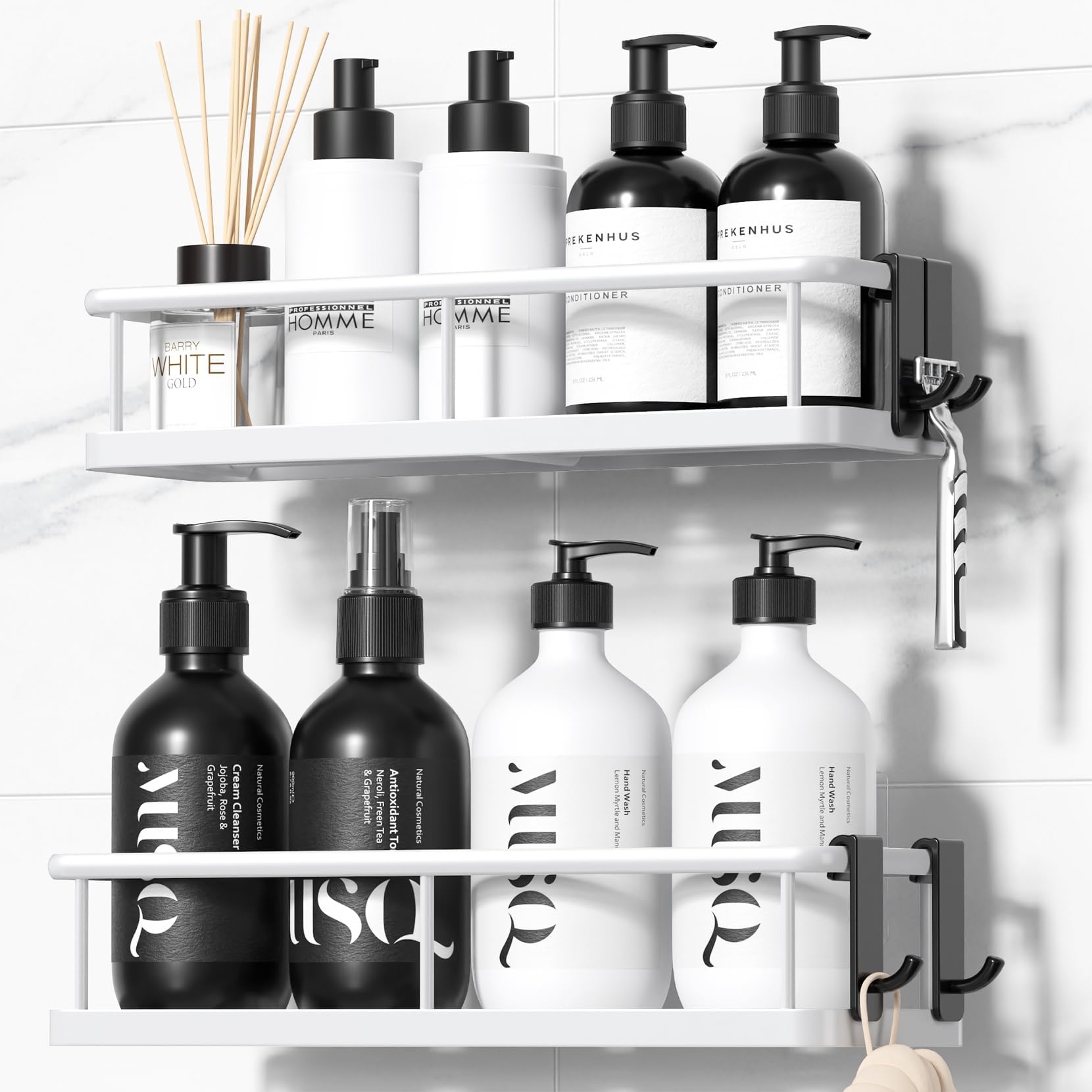 Amazon.com: YASONIC Shower Caddy Adhesive, No Drill Bathroom Shower ...