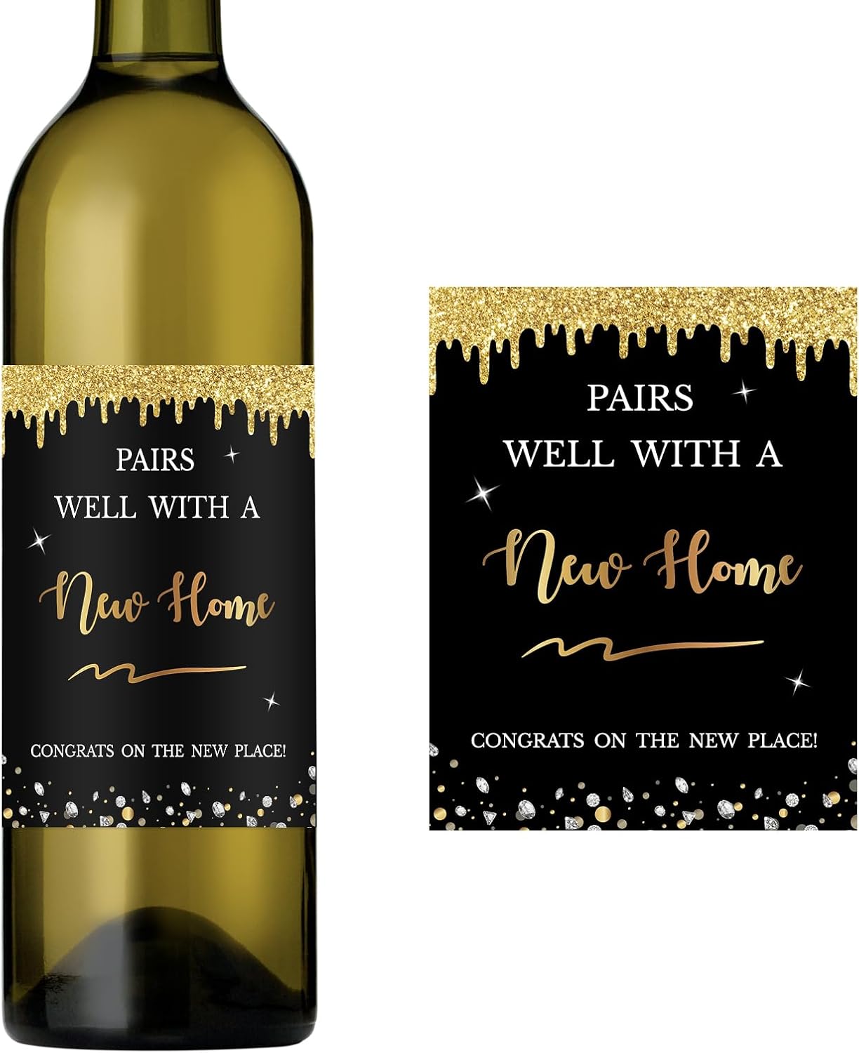 Amazon.com | WOWOPA 6 Pcs New Home Wine Bottle Labels, Congrats New ...