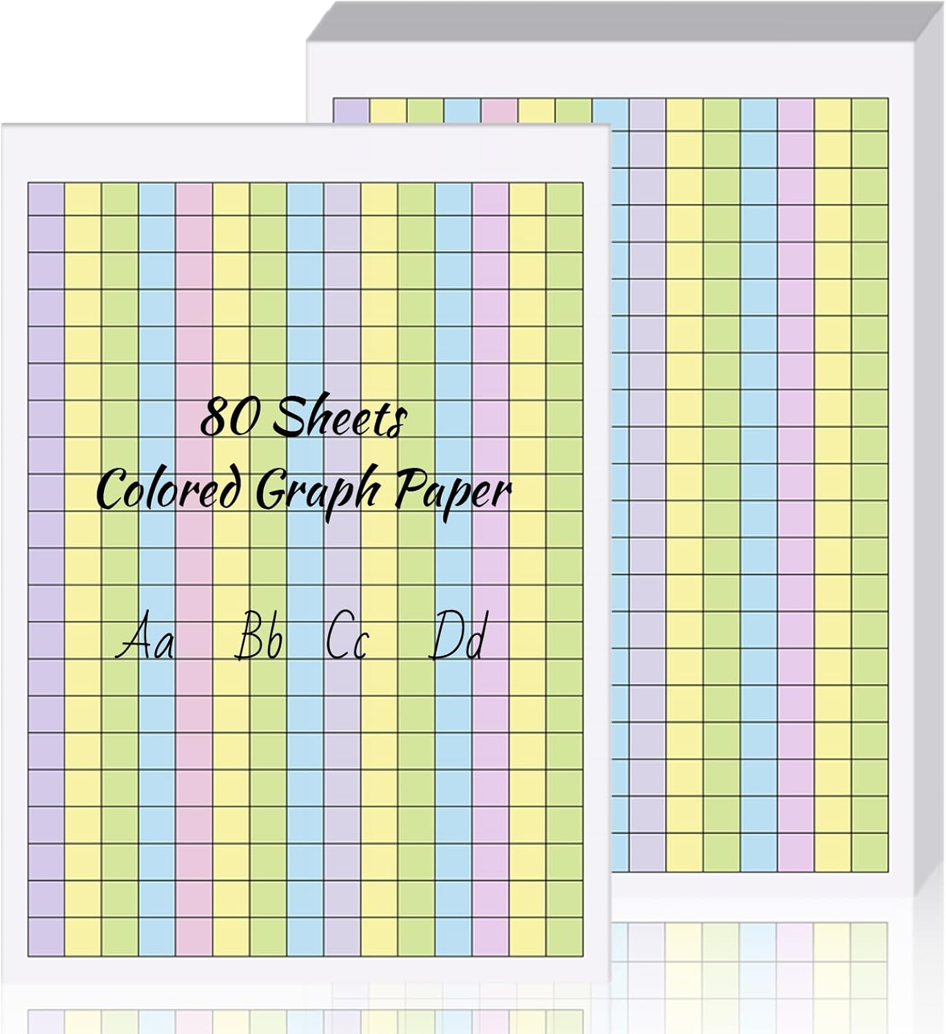 Amazon.com : FunooFuno 80 Sheets Colored Graph Paper Pad 11.69"x8.26 ...