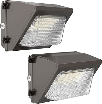 HYPERLITE LED Wall Pack Light 50W 2Packs with Dusk-to-Dawn Photocell ...